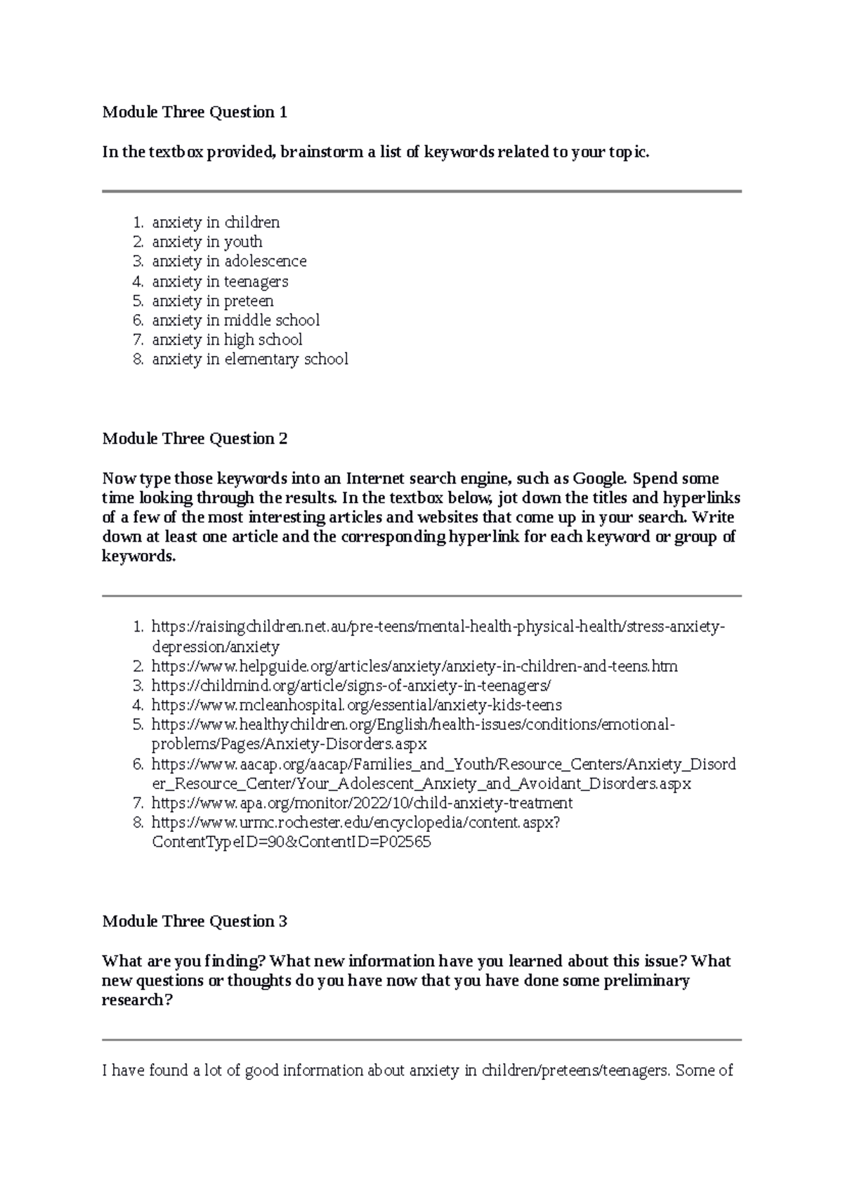 SCS 200 mod 3 - MindEdge short responses - Module Three Question 1 In ...