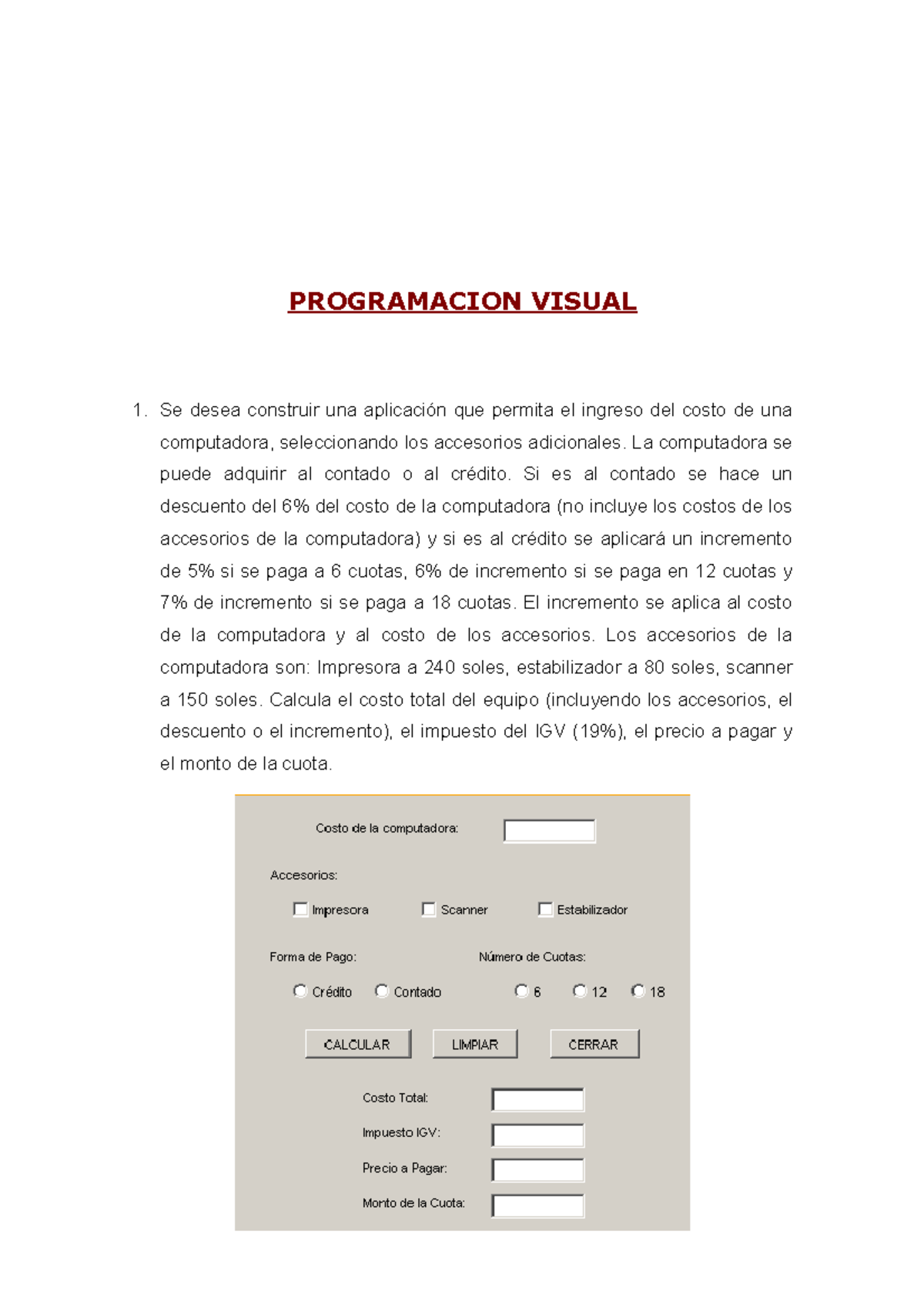 Objetos Jradio Button Jcheck Box Programacion Visual Se Desea Construir Una Aplicación Que