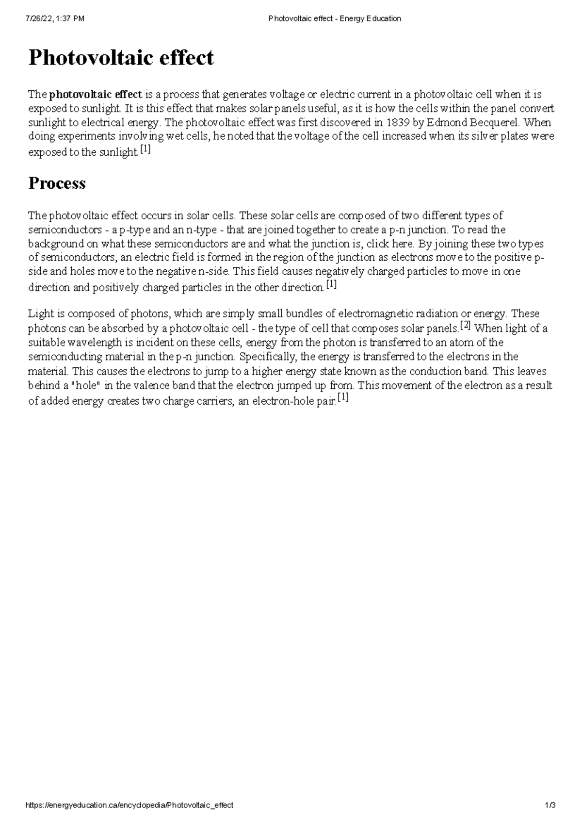 Photovoltaic effect Notes - 7/26/22, 1:37 PM Photovoltaic effect ...