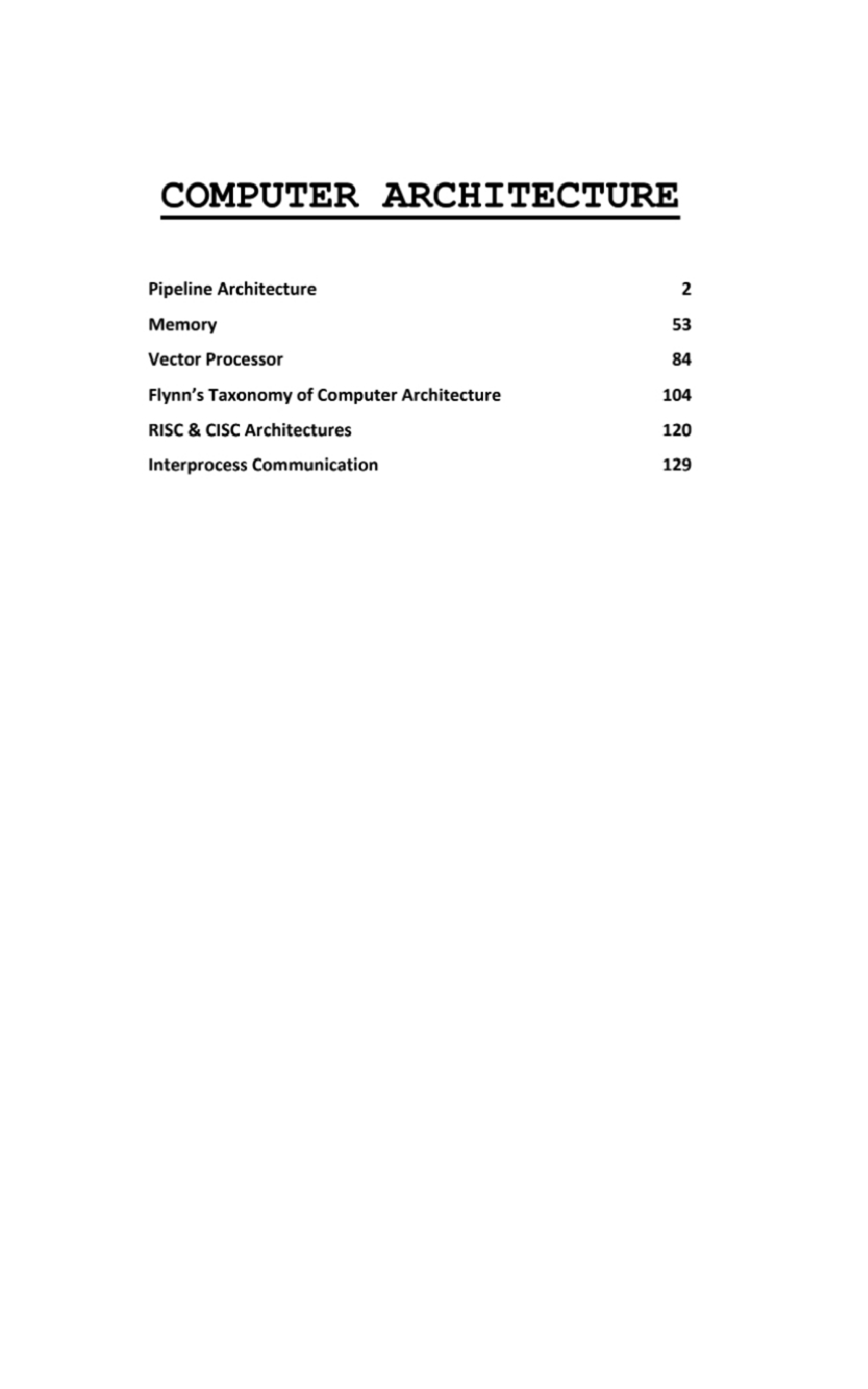 Computer Architecture Organizer, MAKUT - Computer Science and Engineering - Studocu