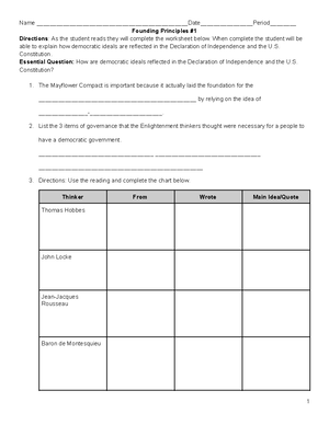 1.1-1.3 AMSCO Ap Government - Chapter 1: Founding Principles Directions ...