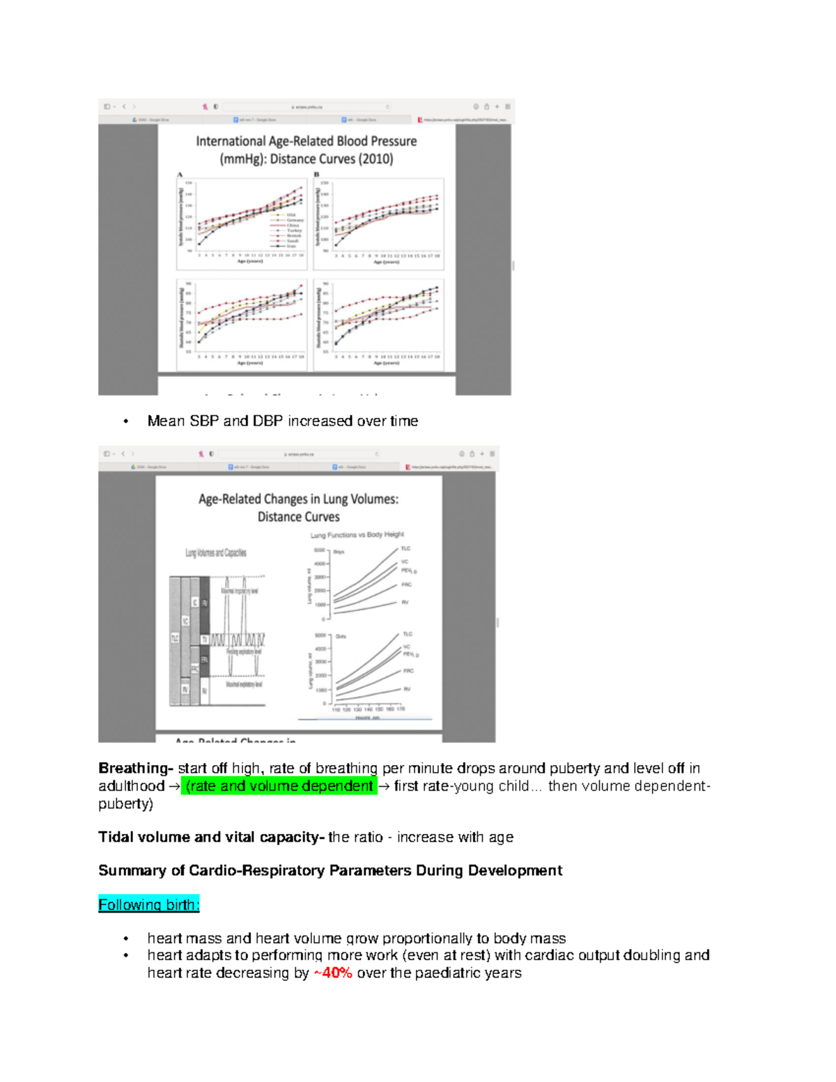 Lec w9 4d Notes - NOV 10th - Mean SBP and DBP increased over time ...