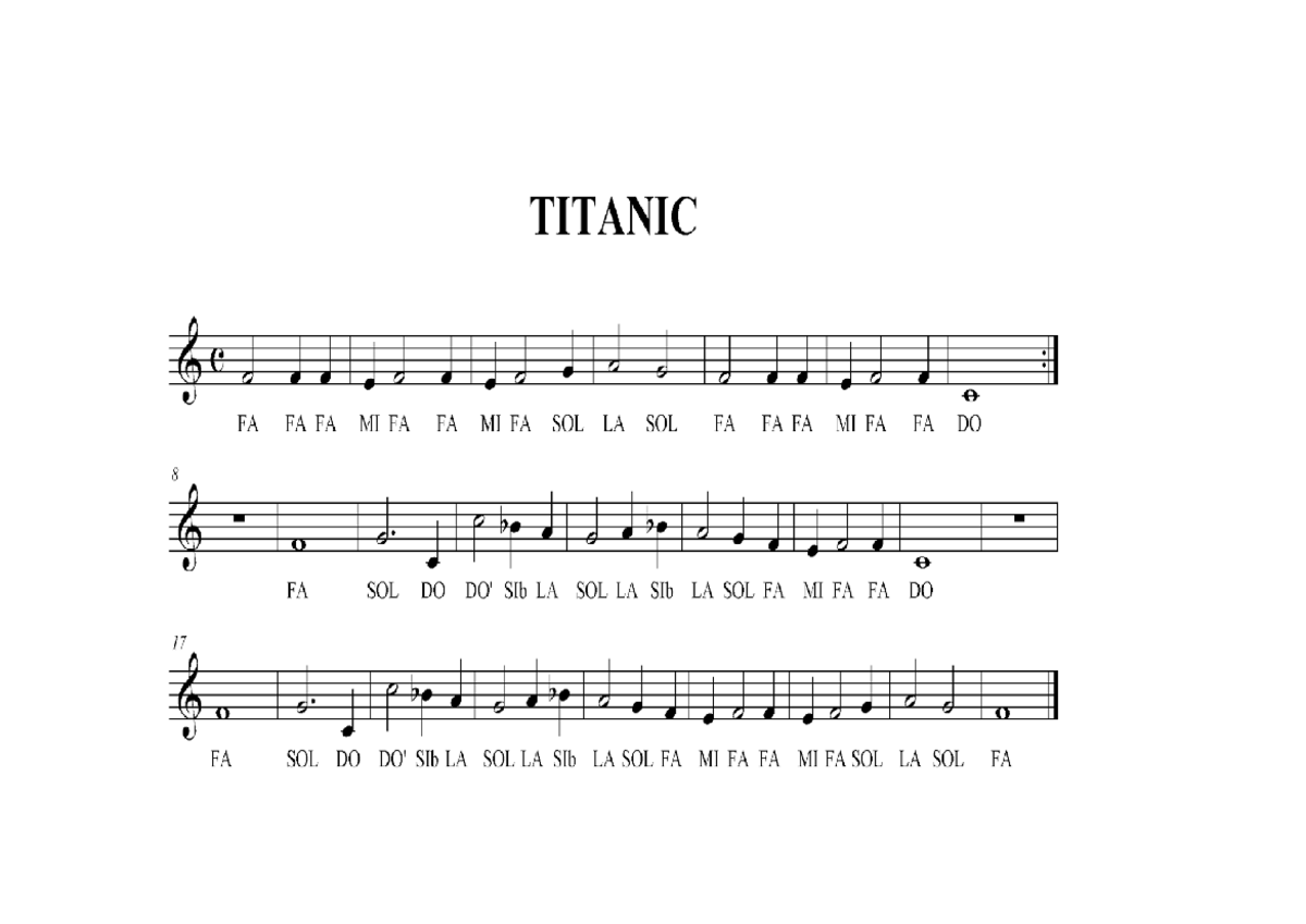 Partitura para flauta, musica y arte. - Lenguaje Musical - TITANIC FA ...