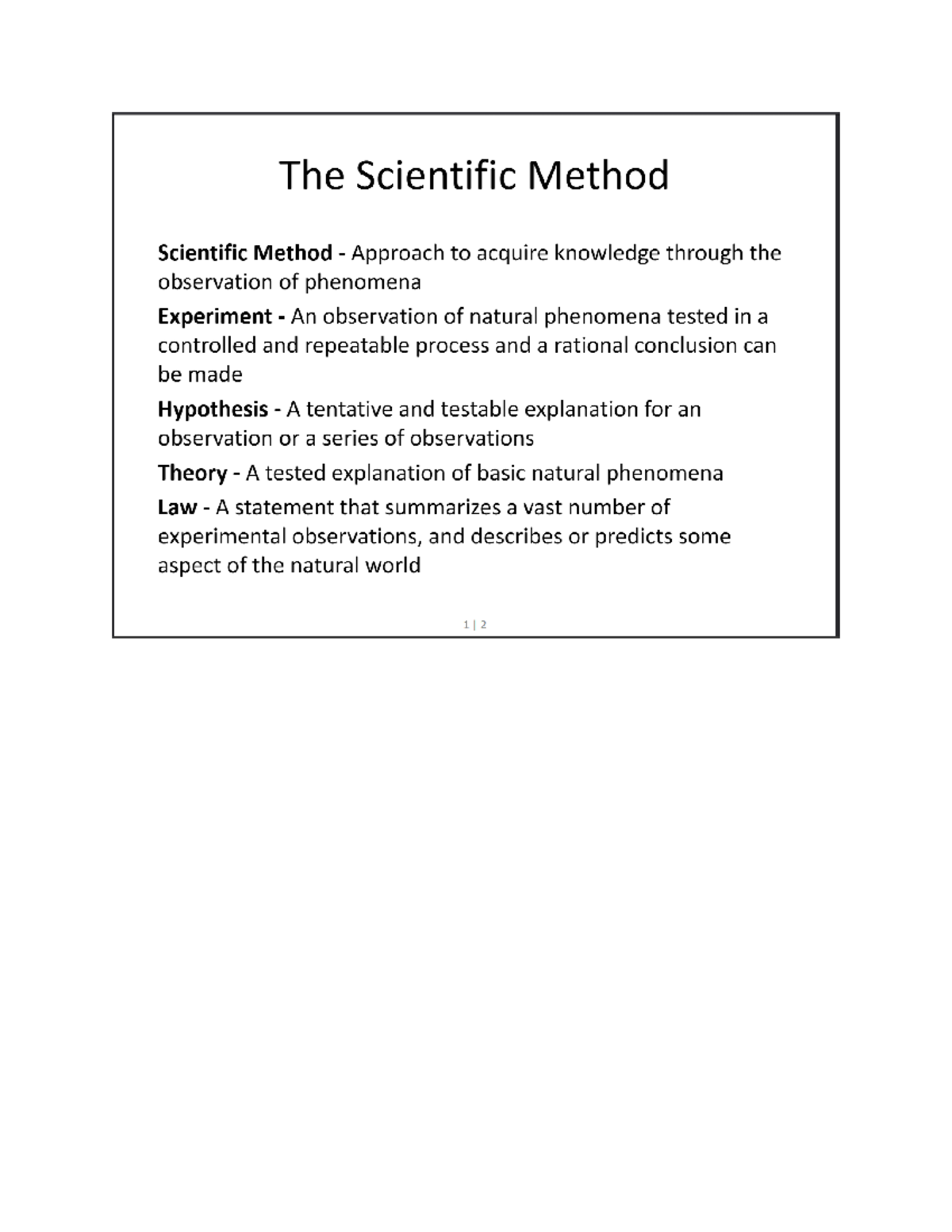 Scientific Method Notes - The Scientific Method Scientific Method ...
