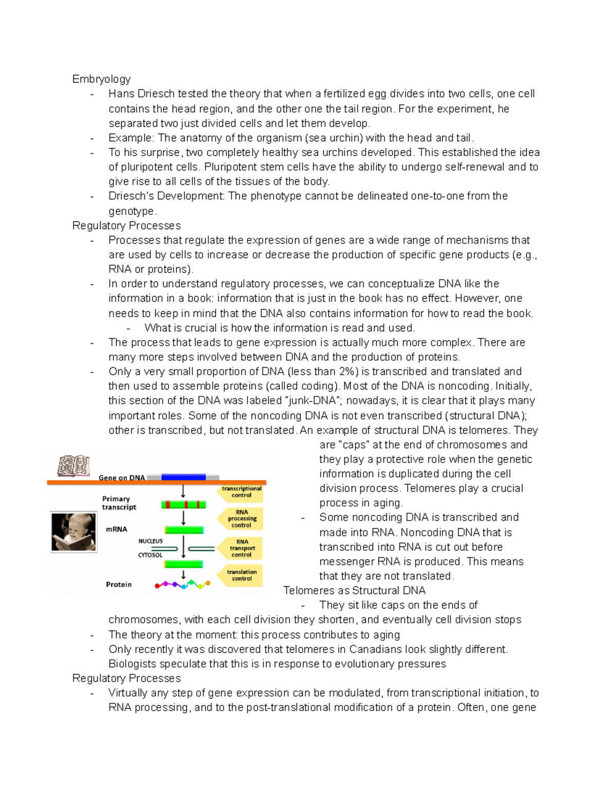 Dev. Child Development 2 - Embryology - Hans Driesch tested the theory ...