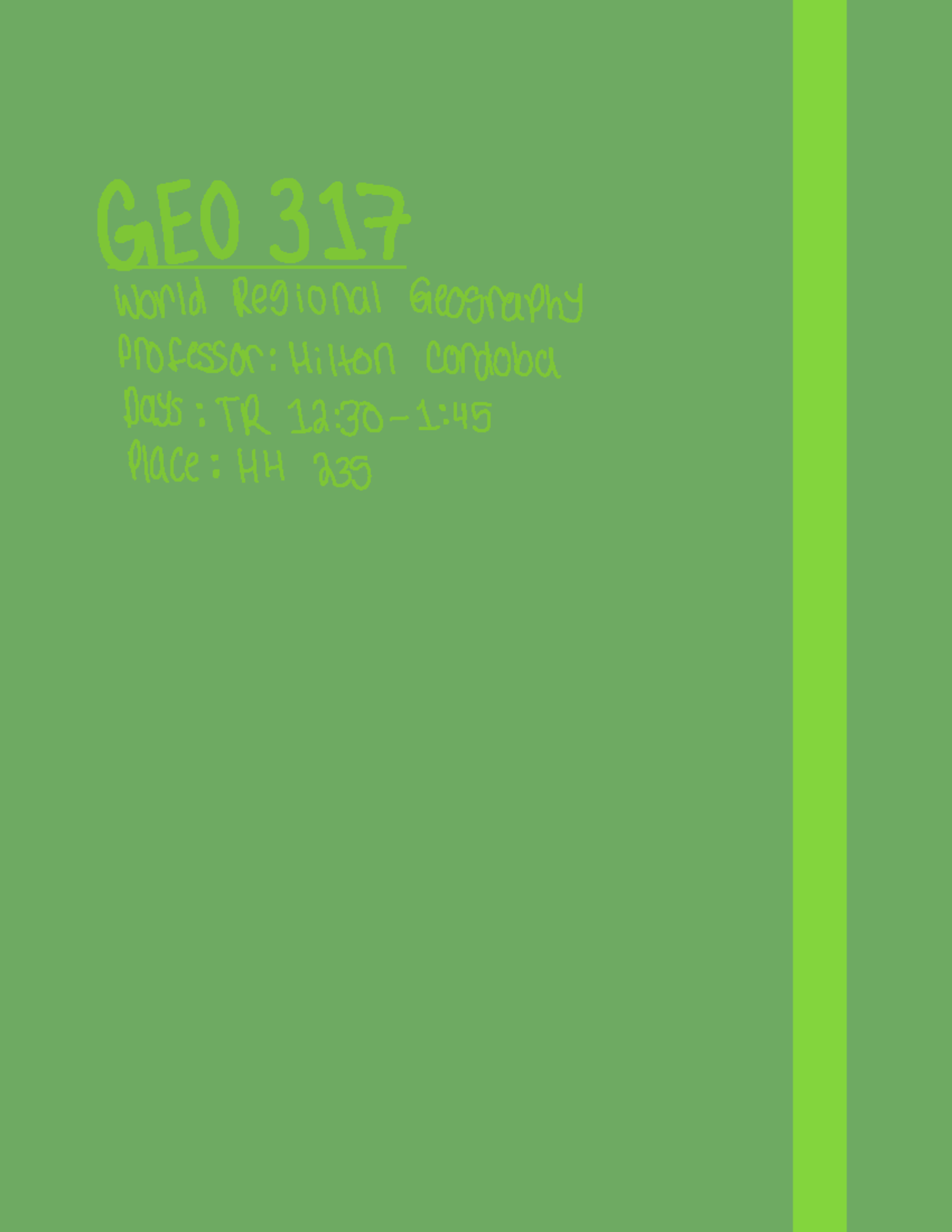 GEO 317 Notebook - Notes from Class - GEO 317 World Regional Geography ...