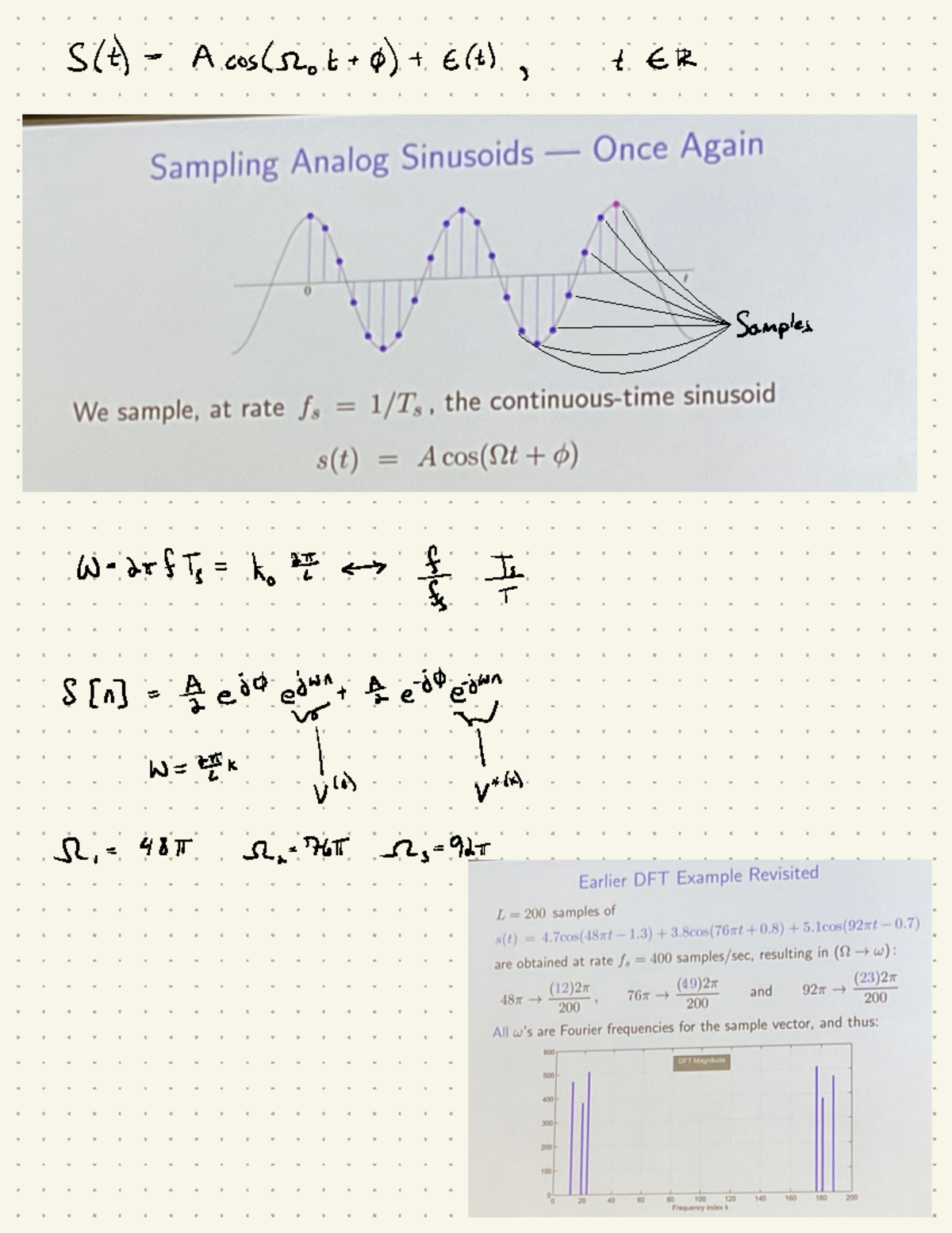 DFT of an analog Sample - Dr. Danilo Romero - S A = AcosStot + 1 + GA ...