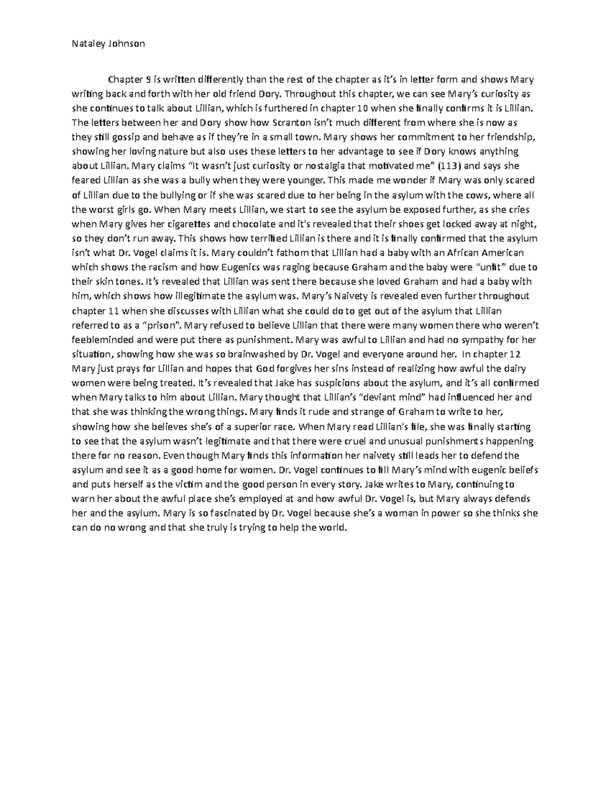 Notebook ^N6 - Nataley Johnson Chapter 9 is written differently than ...