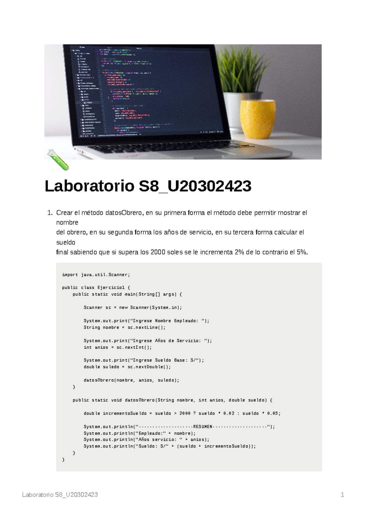 Laboratorio taller de programación S8 - Laboratorio S8_U20302423 1 🧪 ...