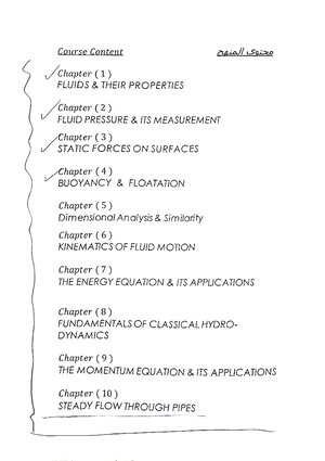 Fluid Mechanics Hydrolic Chapter 6 - Fluid Mechanics (A) - Studocu