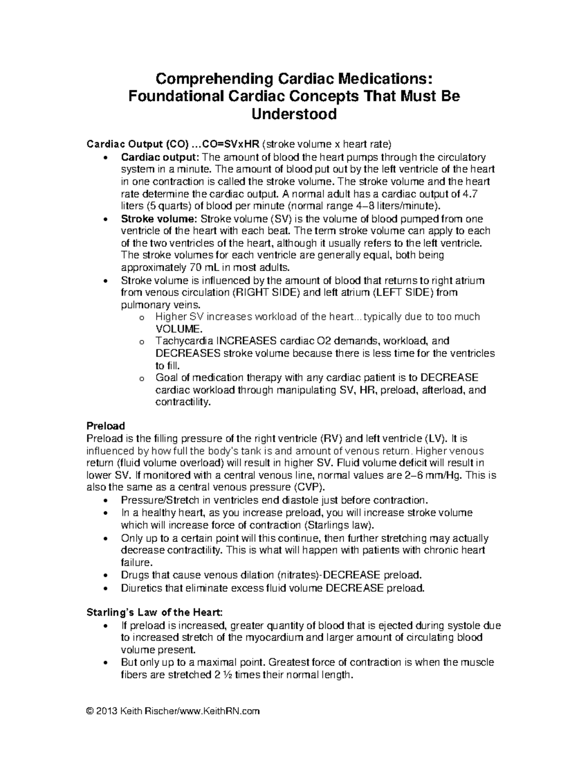 Handout-Comprehending+Cardiac+Meds - Comprehending Cardiac Medications ...