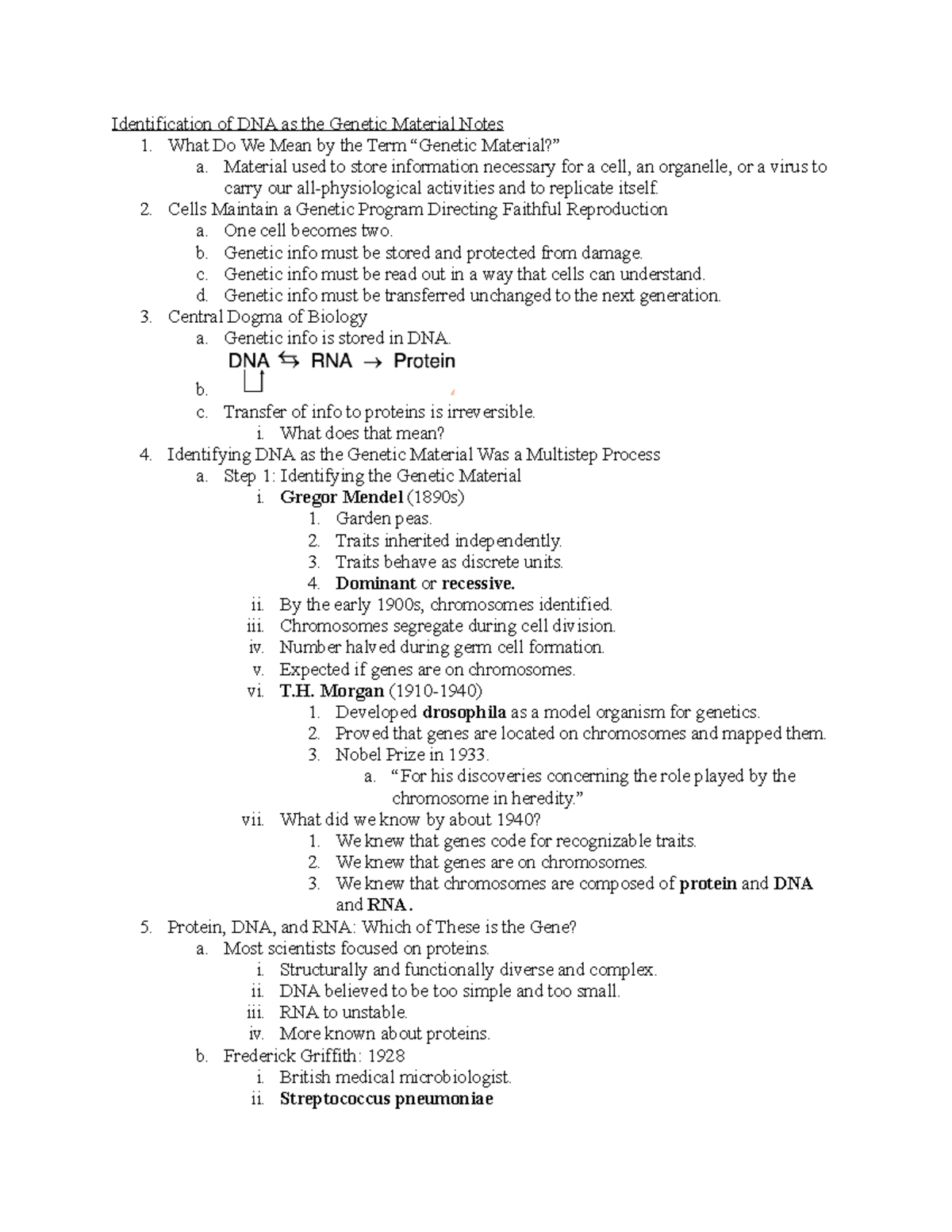 Identification of DNA as the Genetic Material Notes - What Do We Mean ...