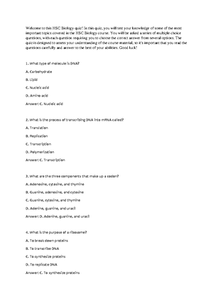 Year 10 Science Yearly Examination Revision Questions - Year 10 Yearly ...