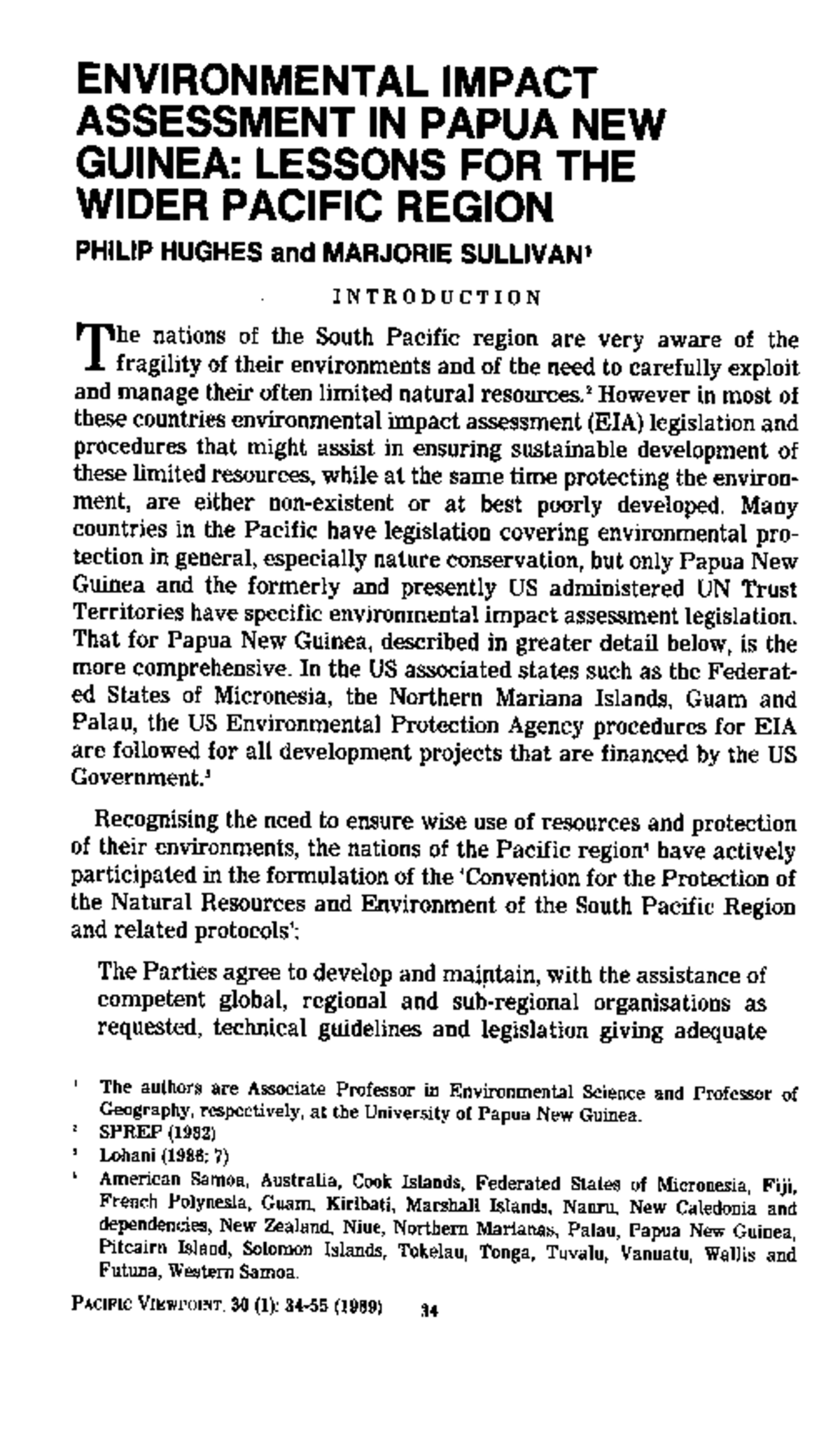 Pacific Viewpoint - 1989 - Hughes - Environmental Impact Assessment in ...