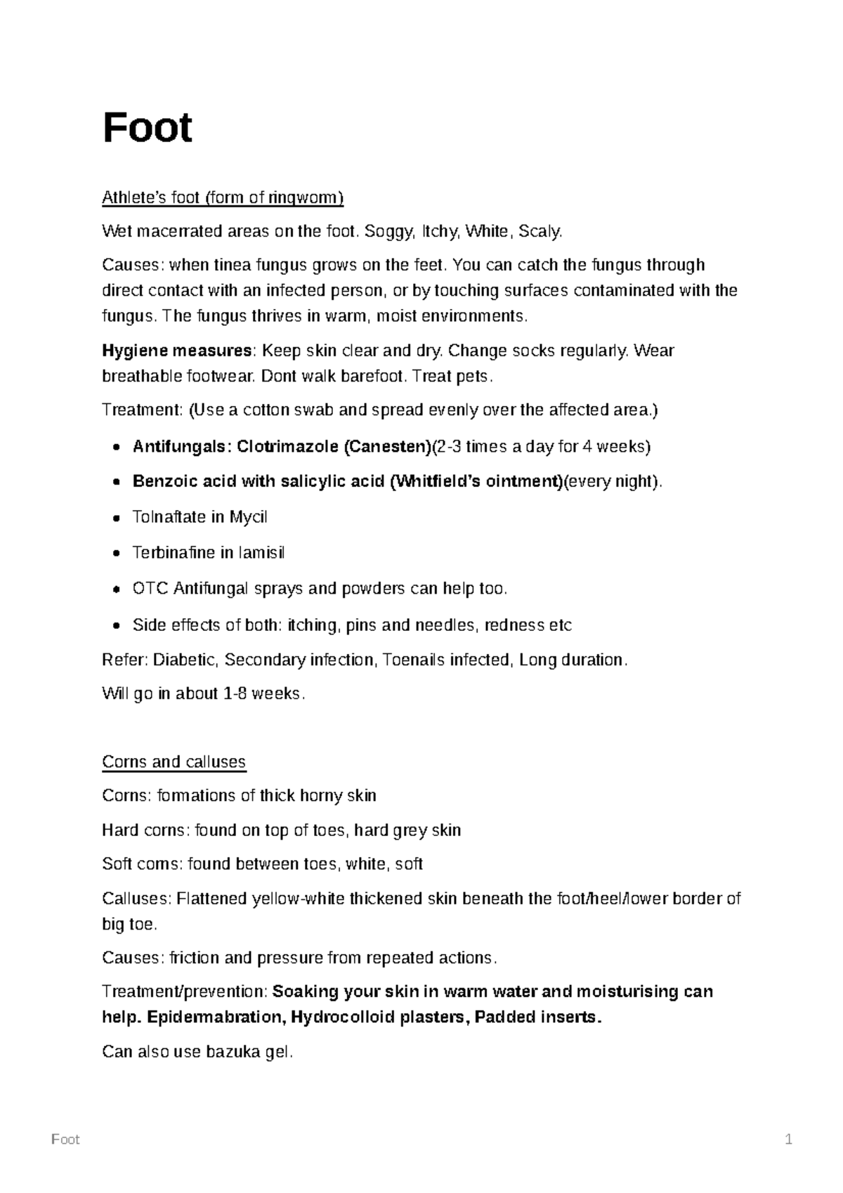 Foot - Lecture notes for the foot conditions in RTS. - Foot 1 Foot ...