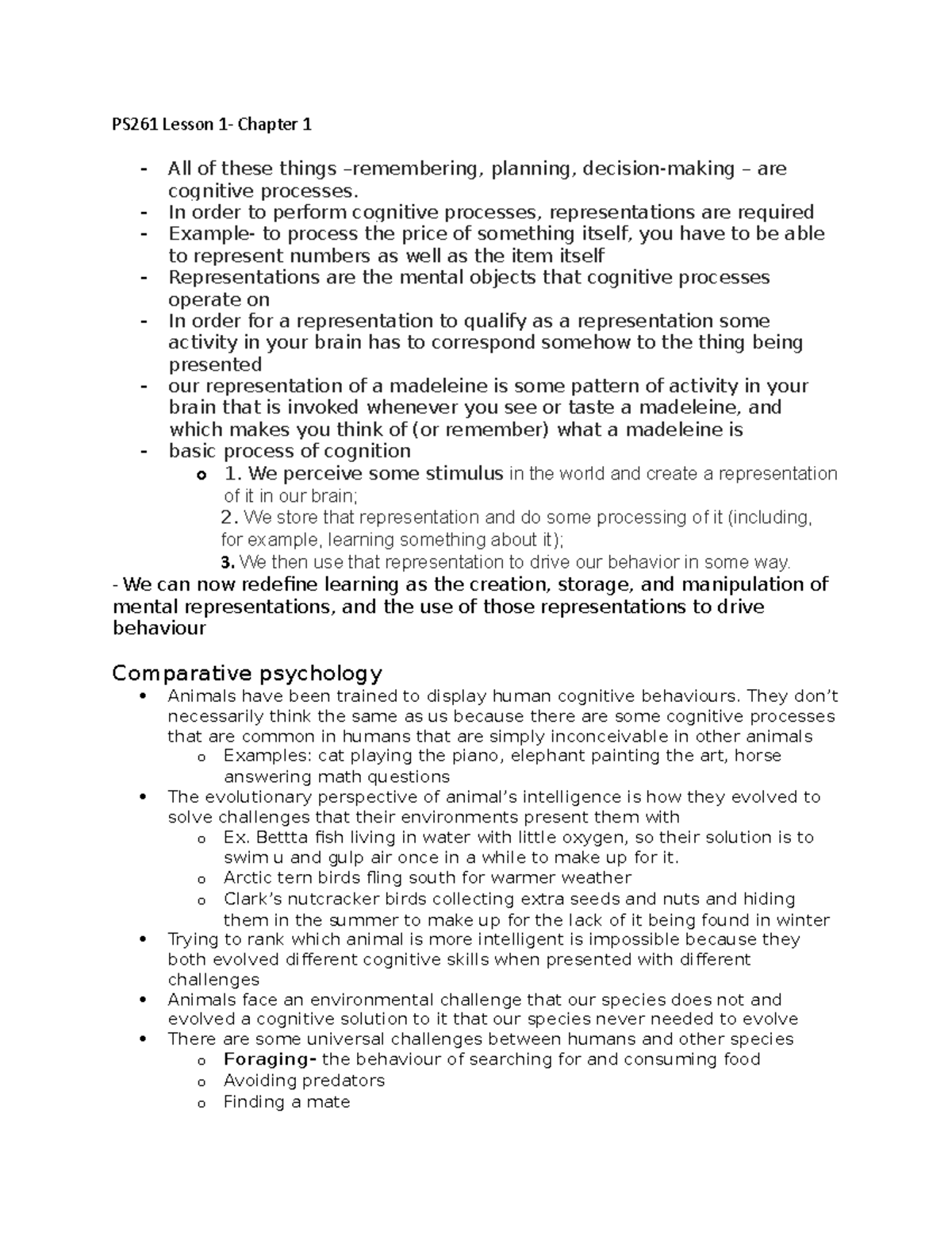 PS261 Lesson 1 - lecture notes from the given modules online - PS261 ...