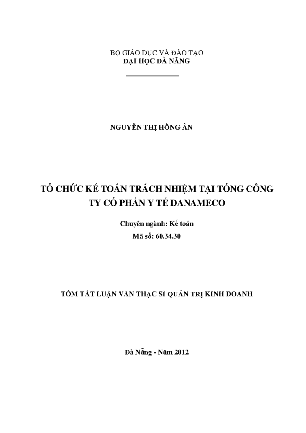 Tailieuxanh tomtat 68 5367 - B GIÁO D C VÀ ĐÀO T O Đ I H C ĐÀ N NG NGUY N TH H NG ÂN T CH C K ...