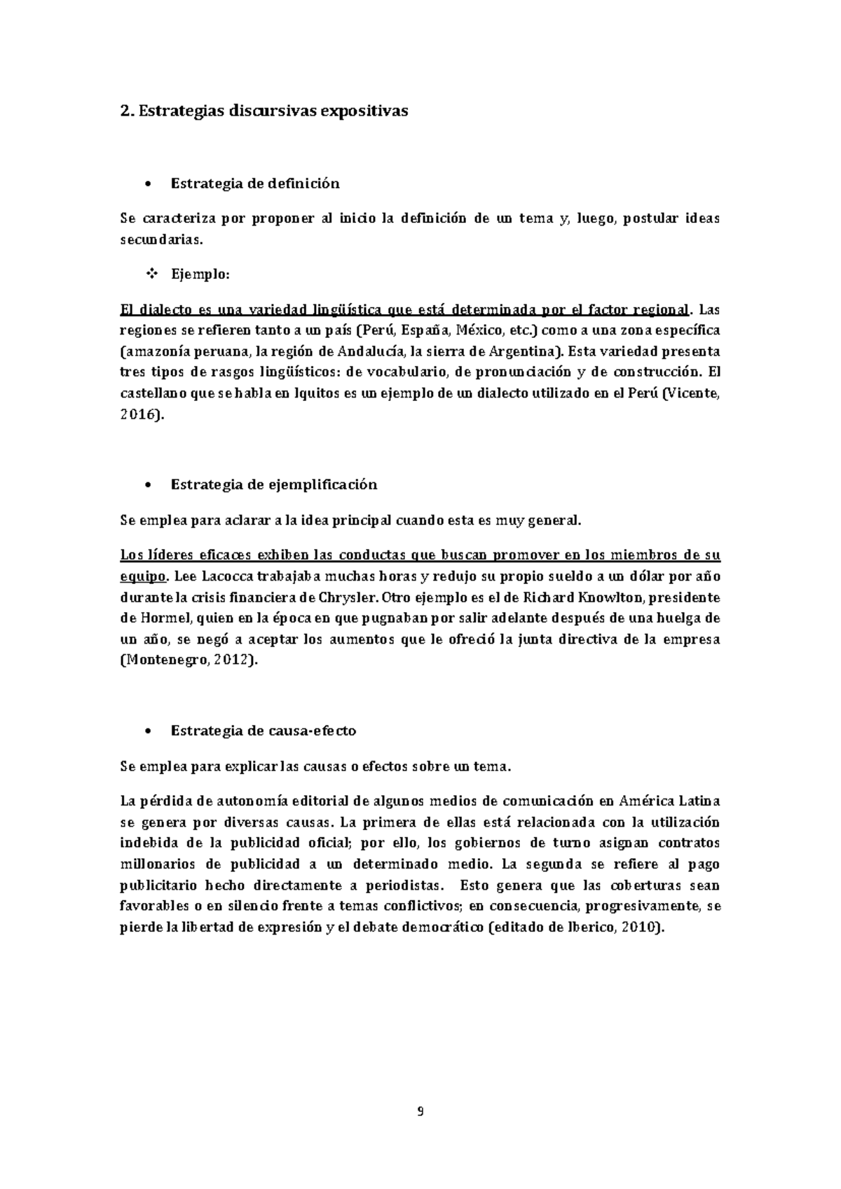 Estrategias discursivas expositivas - 9 2. Estrategias discursivas ...
