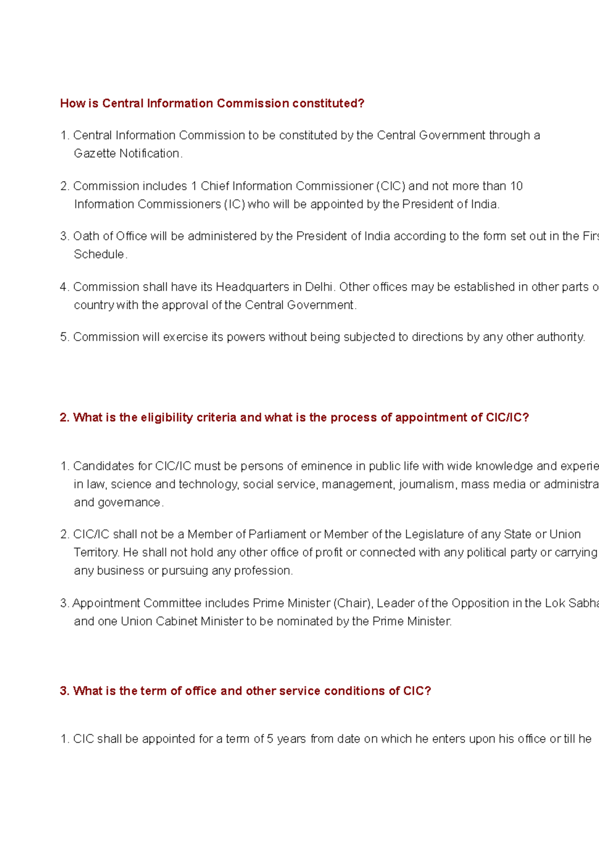 Information Commissions - Commission includes 1 Chief Information ...