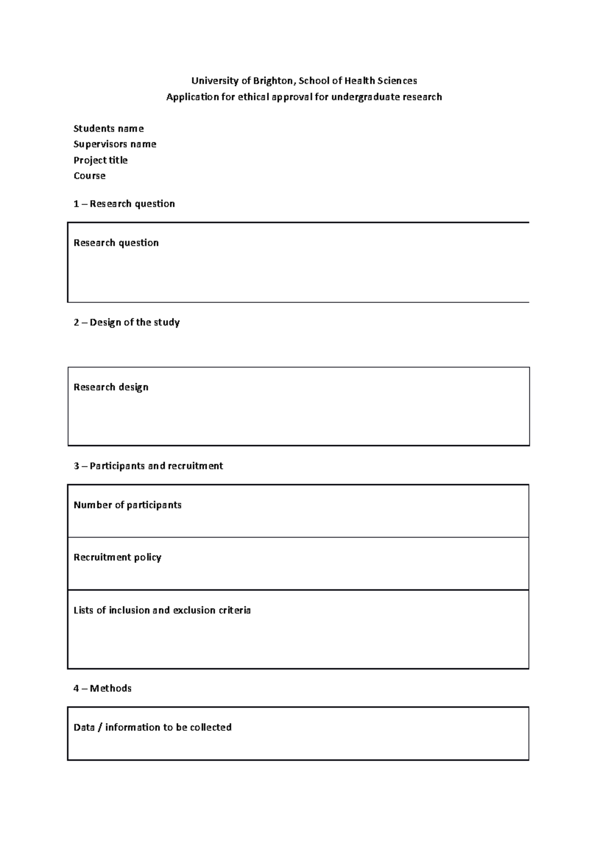 Project proposal form 2019-2020 - University of Brighton, School of ...