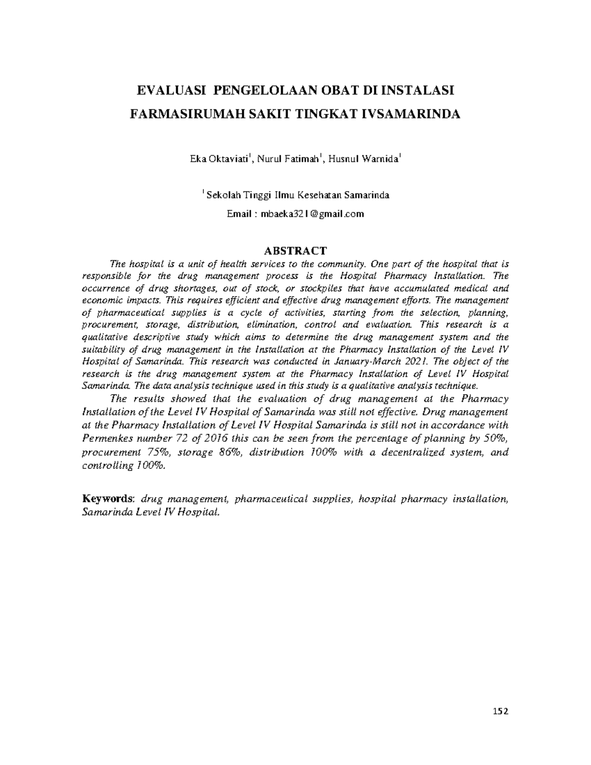 586-Article Text-1724-1-10-2022011 3 - EVALUASI PENGELOLAAN OBAT DI ...
