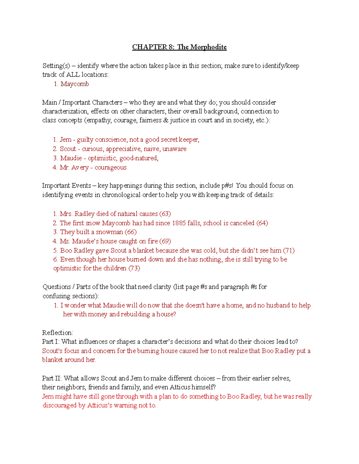 TKAM - Chapter 8 - CHAPTER 8: The Morphodite Setting(s) – identify ...