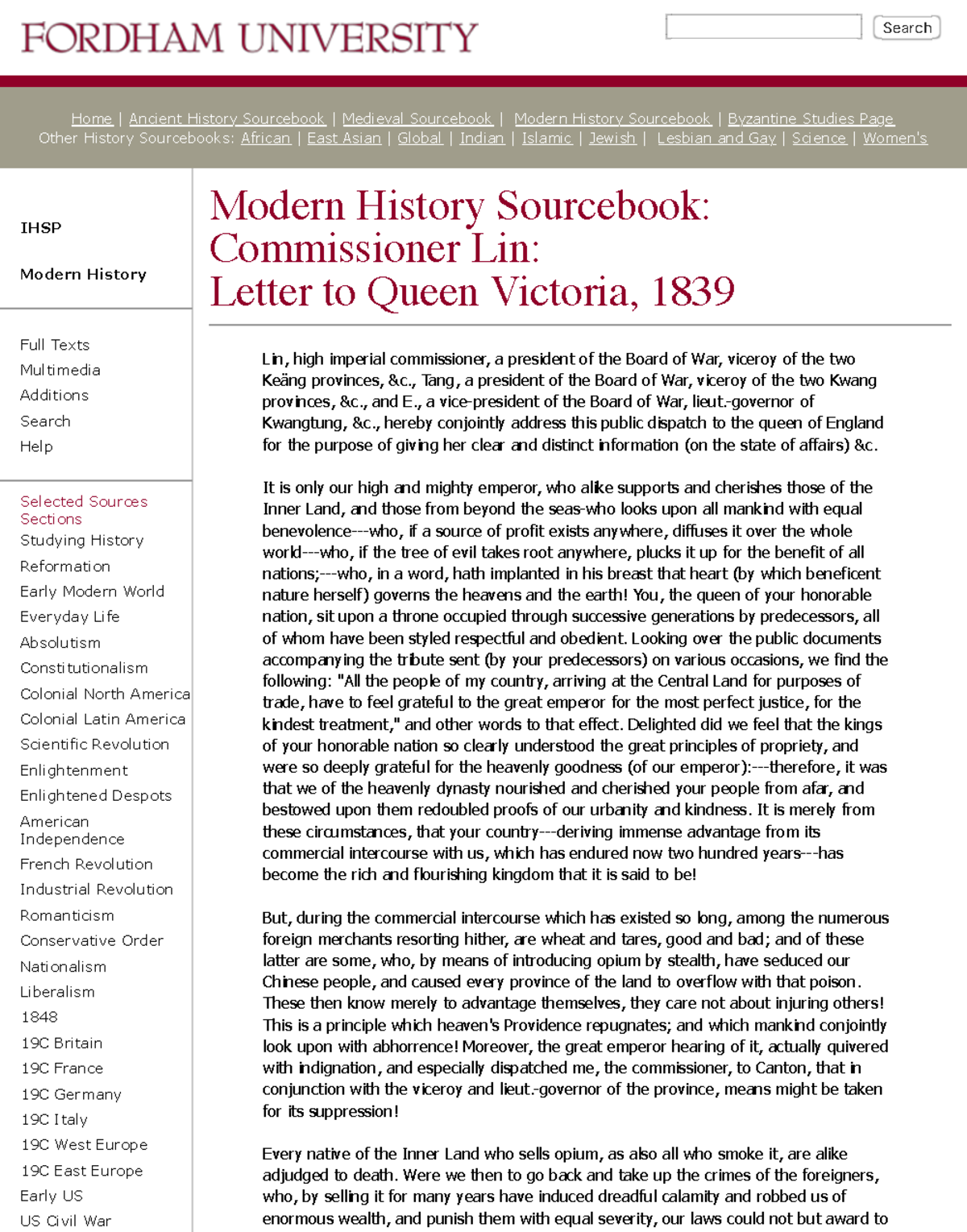 Lin Xezu - Lin Tse-hsu letter to Queen Victoria 1839 - Search Home ...