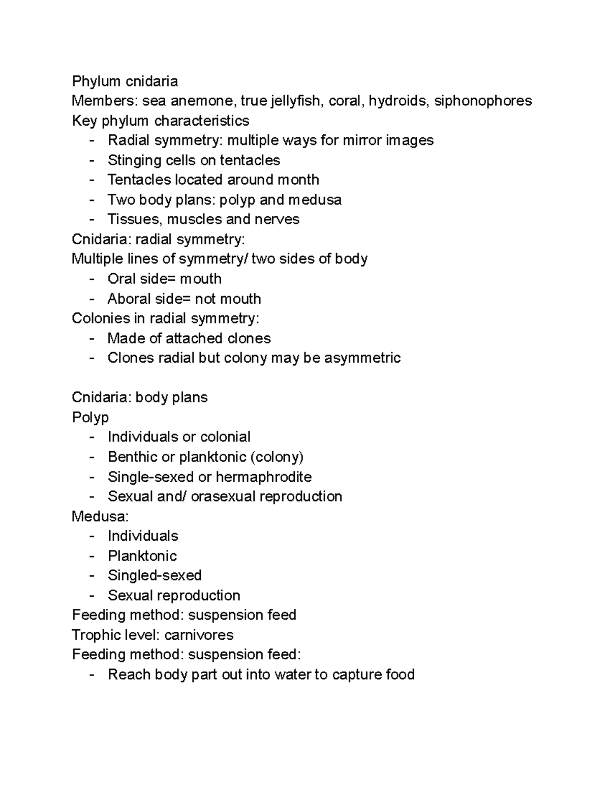 Marine biology p - phylum cnidaria and class anthozoa, scyphozoa ...