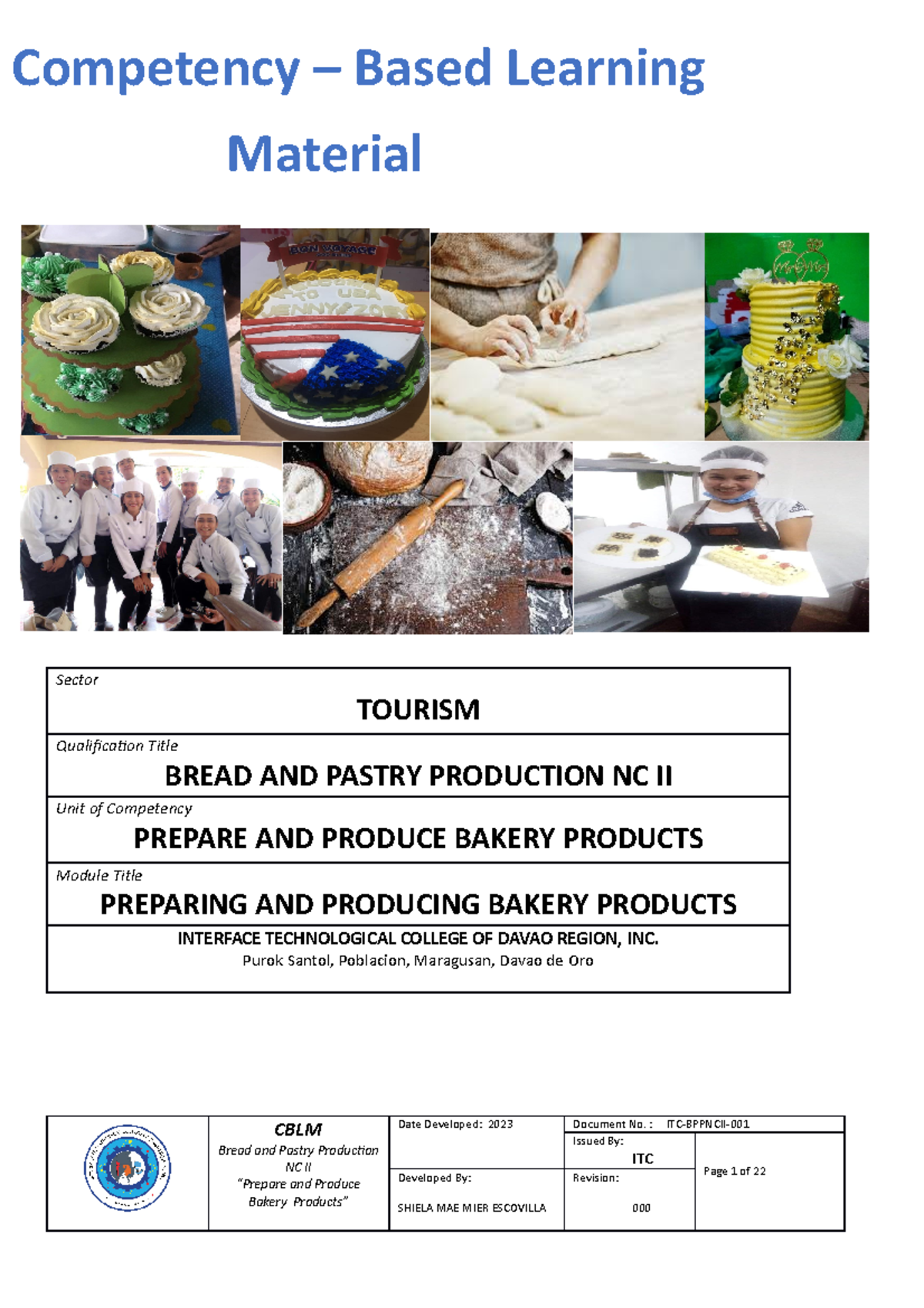 CBLM - CBLM - CBLM ####### Bread and Pastry Production ####### NC II ####### “Prepare and ...