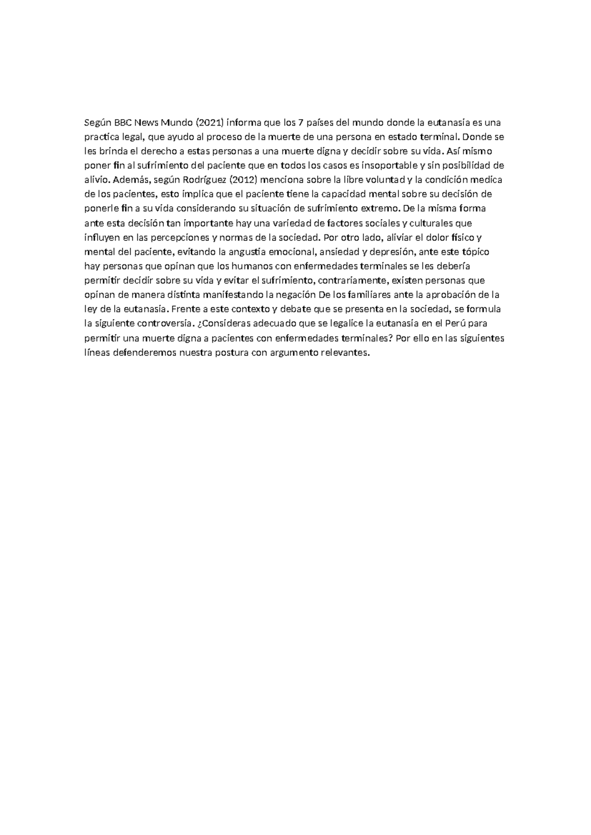 La eutanacia casos - ta2 - Según BBC News Mundo (2021) informa que los 7 países del mundo donde ...