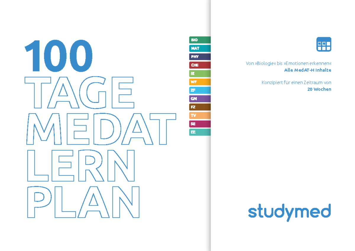 Studymed 100 Tage Med AT Lernplan 2020 - 10 0 TAG E MEDAT LERN PLAN Von »Biologie« bis ...