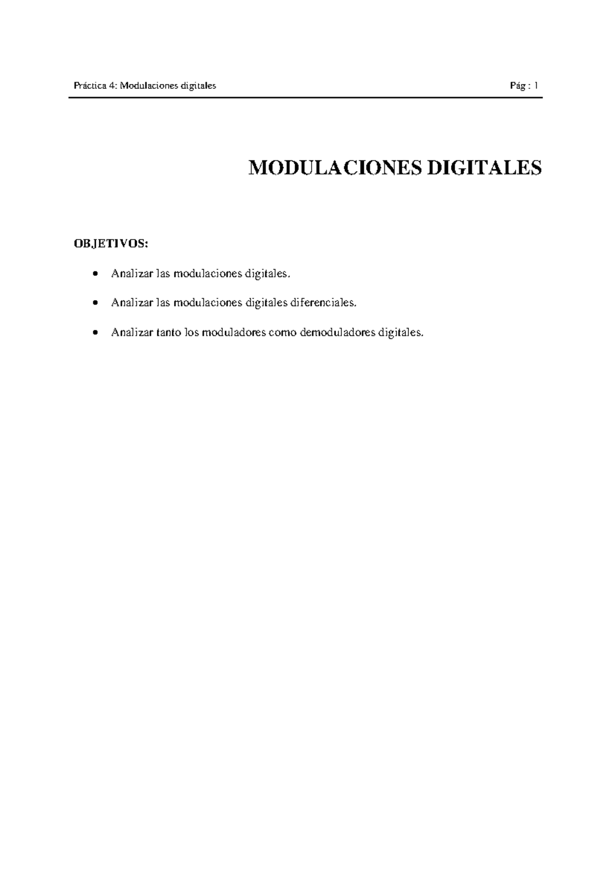 Pract 4 modulaciones digitales - Práctica 4: Modulaciones digitales Pág ...