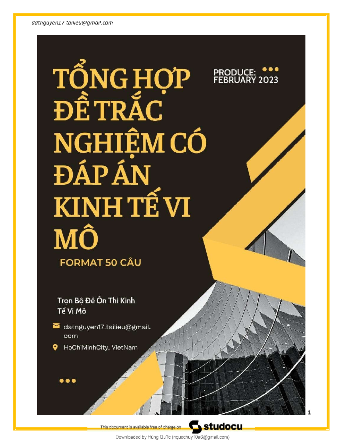 Kinh Tế Vi Mô Tổng Hợp Trắc Nghiệm Có Đáp Án trang 1 40 - Vietnam ...