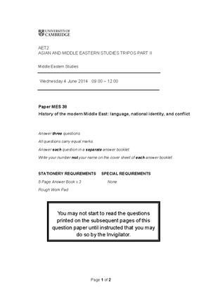 Exam 2013, questions - : CAMBRIDGE ASIAN AND MIDDLE EASTERN STUDIES ...