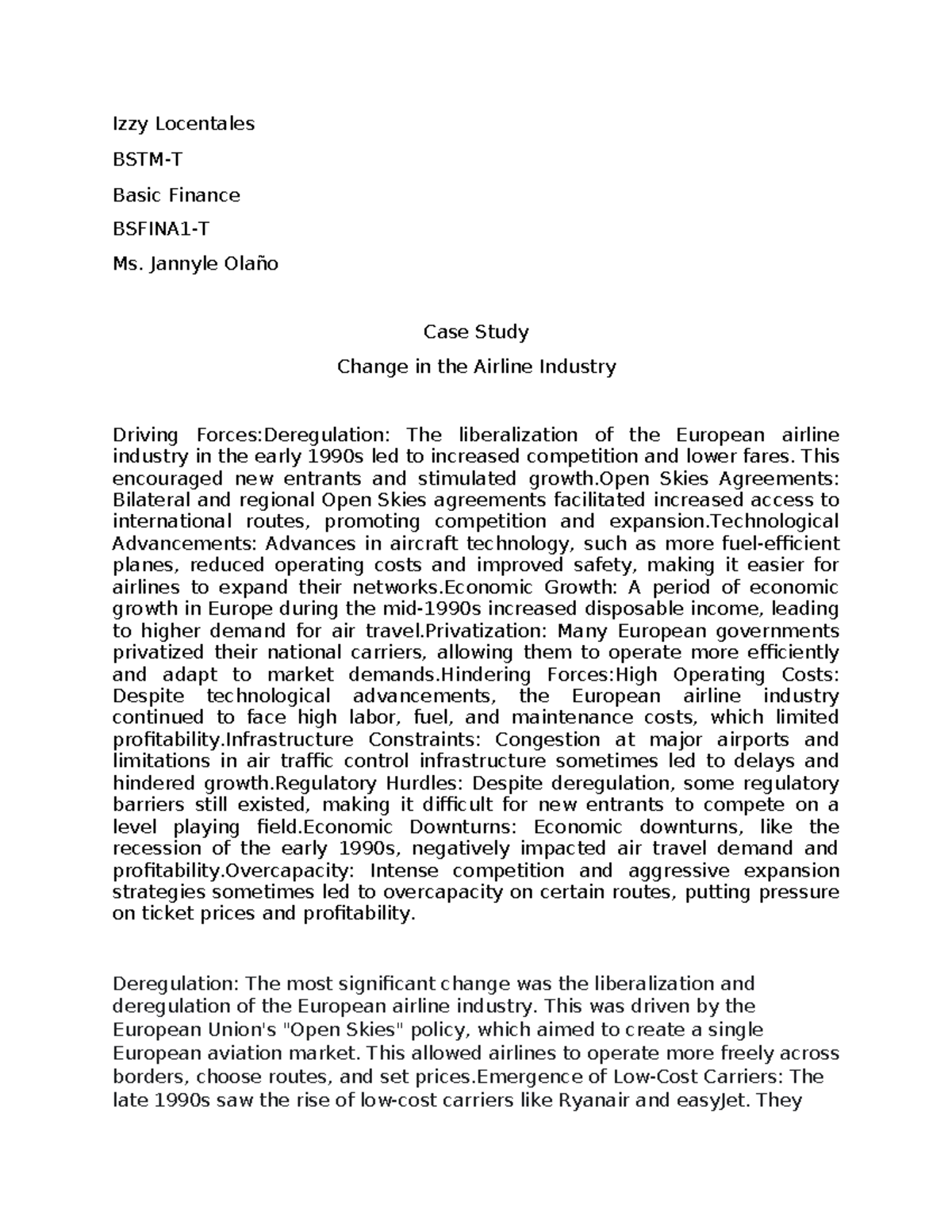 (case studyyyy) - Izzy Locentales BSTM-T Basic Finance BSFINA1-T Ms ...