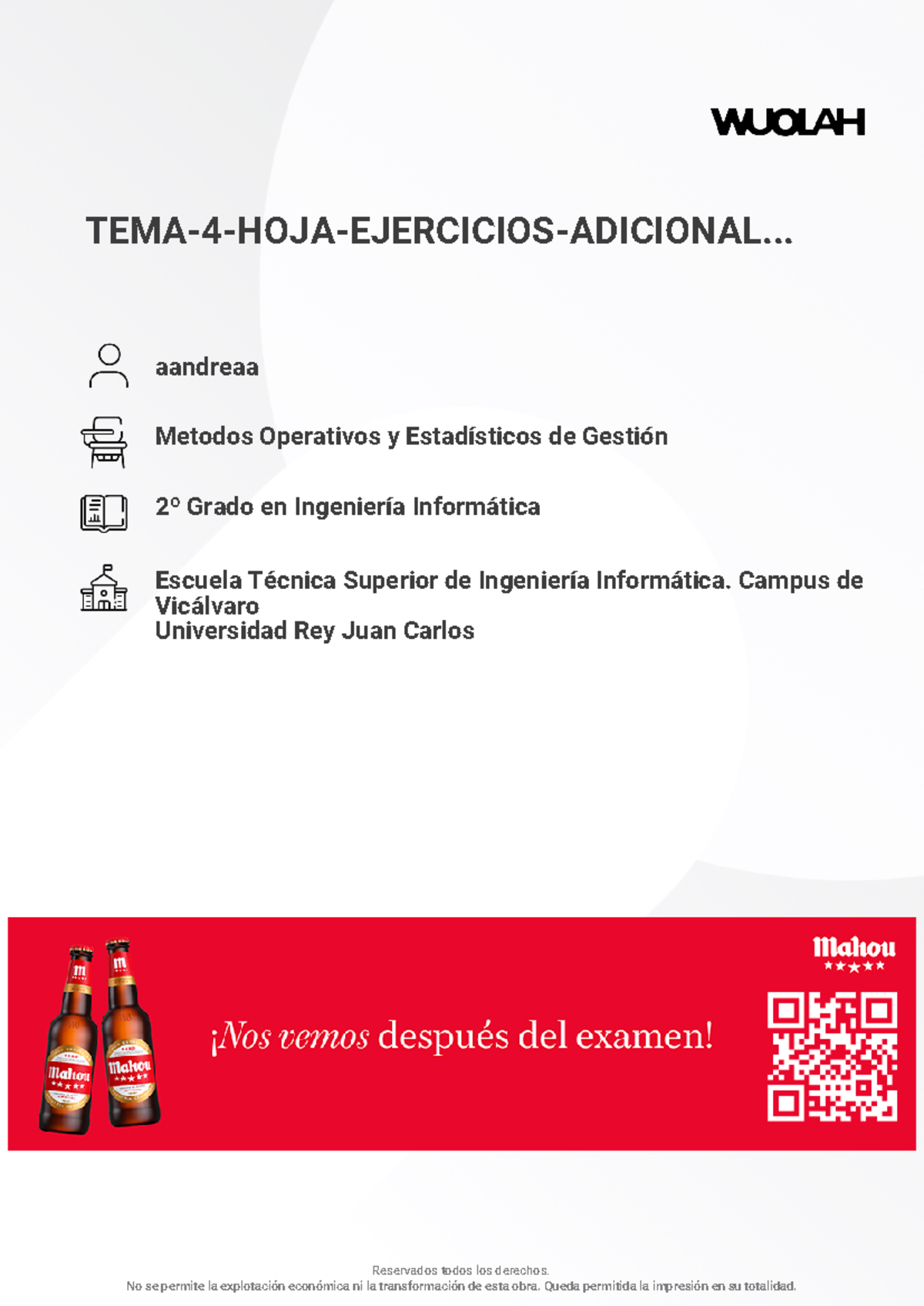 Wuolah free TEMA 4 HOJA Ejercicios Adicional - TEMA-4-HOJA-EJERCICIOS-ADICIONAL... aandreaa ...