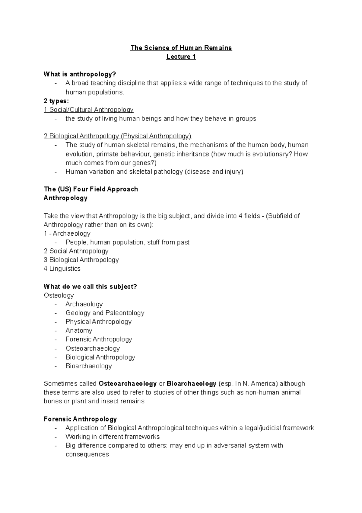 The Science of Human Remains- basic terminology - The Science of Human ...