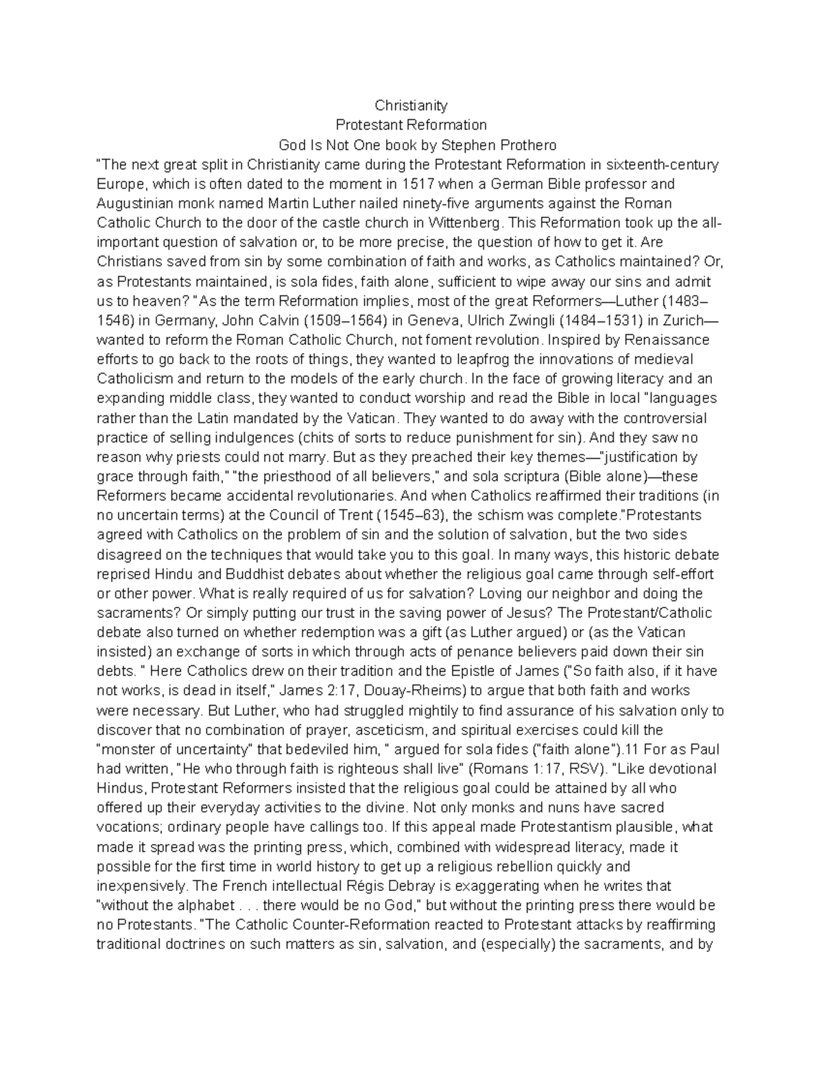 Christianity 8 - God is not one - Christianity Protestant Reformation ...