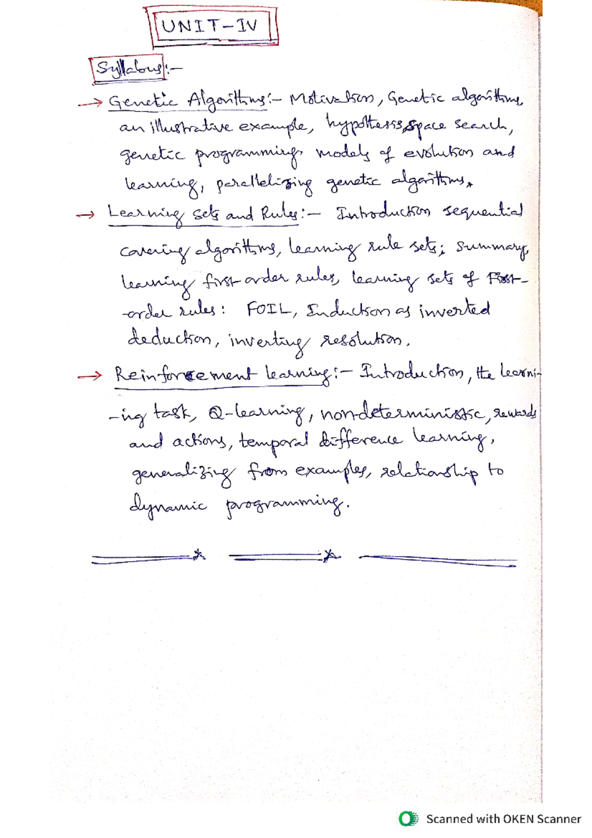 ML UNIT-4 Notes - detailed unit - Genetic Motivation, Genetic ...