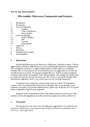 MSE Microwave Lab Experiments - Experiment WSL: "Waveguide Slotted Line ...