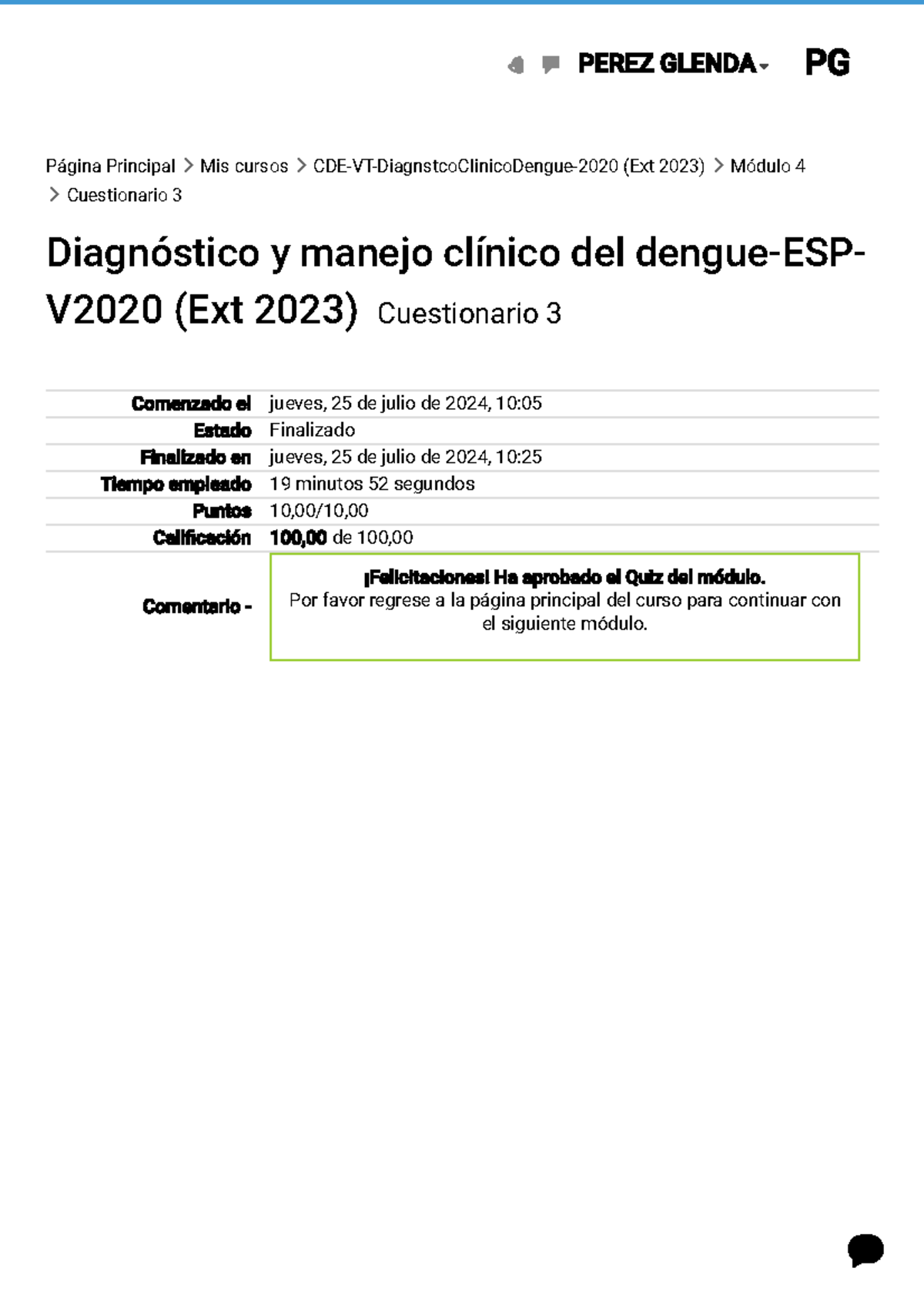 Modulo 3 Dengue - BIEN - Diagnóstico y manejo clínico del dengue-ESP- V2020 (Ext 2023 ...