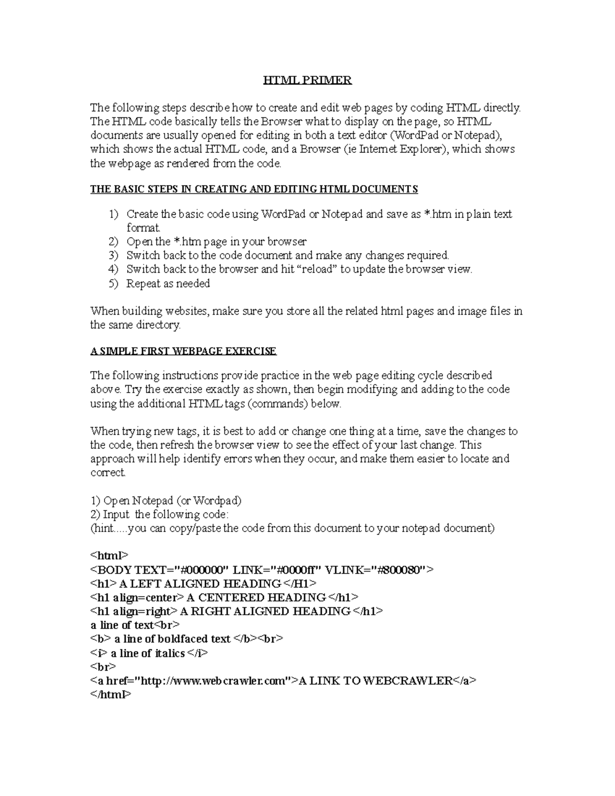 HTML Primer - qqqq - HTML PRIMER The following steps describe how to ...