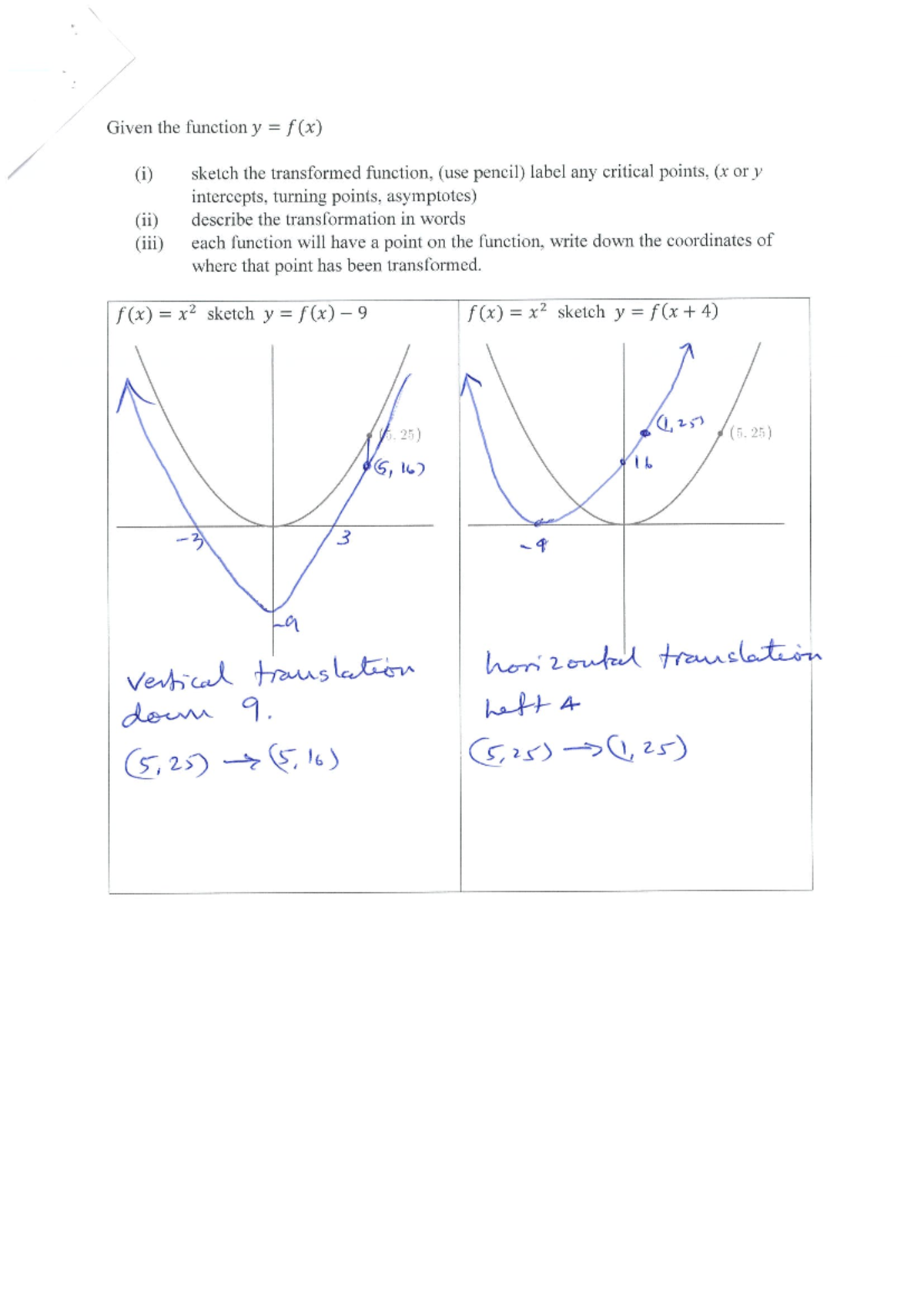 Year 11 Transformations Solutions - Studocu