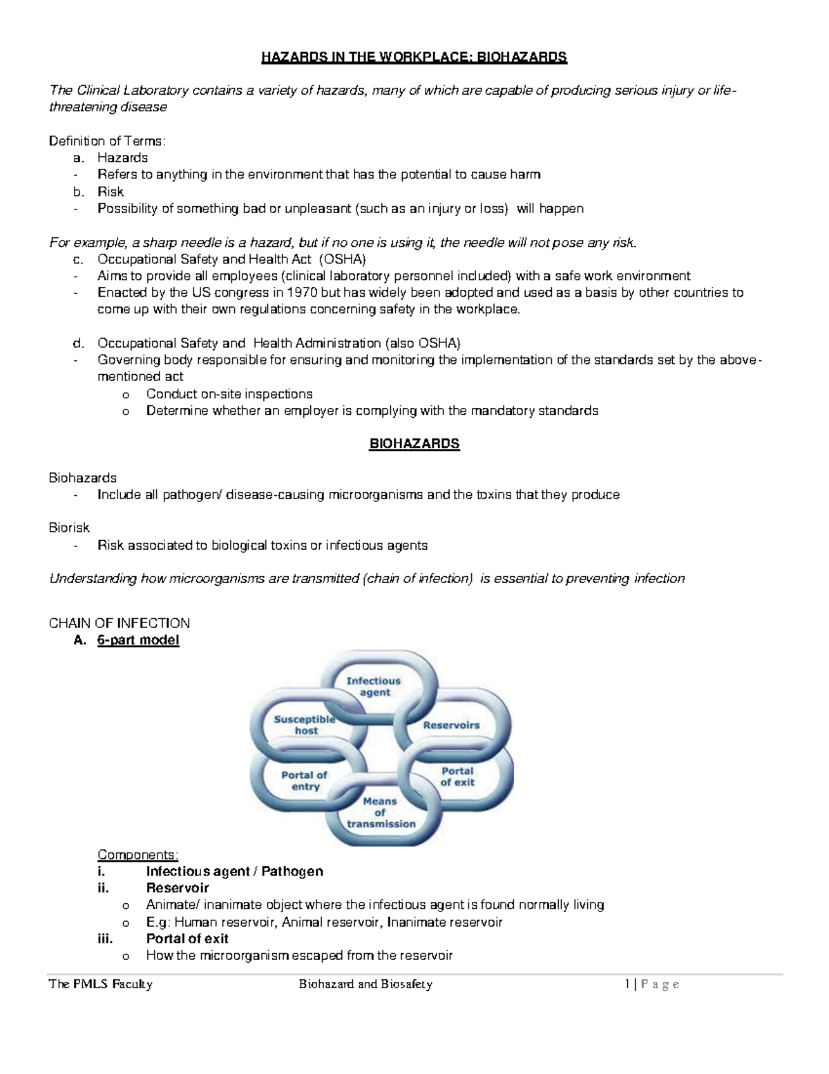 Biohazard-and-Biosafetyi - HAZARDS IN THE WORKPLACE: BIOHAZARDS The ...