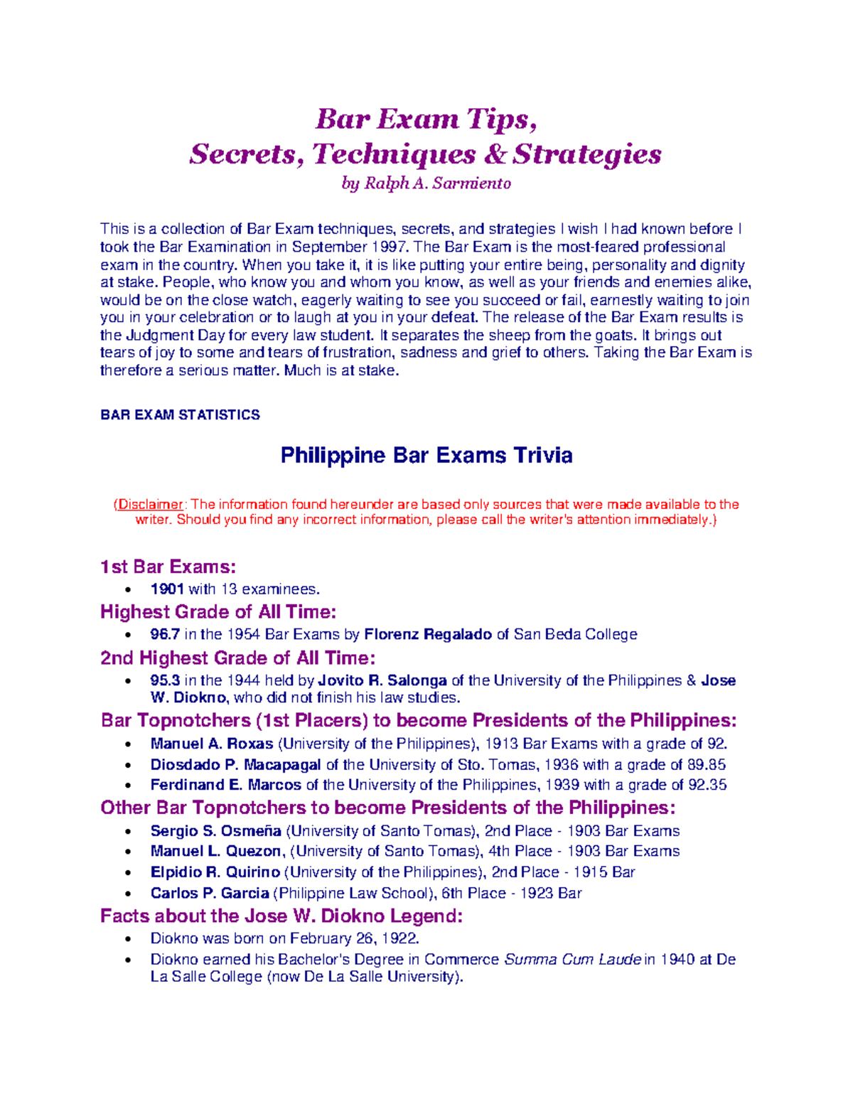 Bar Exam Tips Secrets Techniques and Str - Bar Exam Tips, Secrets ...