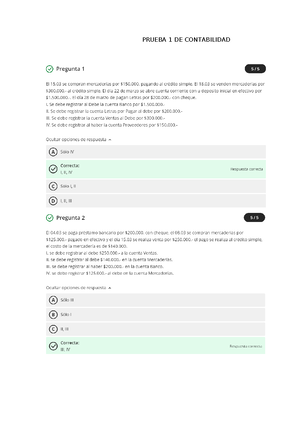 Examen Final Contabilidad - EXAMEN FINAL DE CONTABILIDAD Pregunta 1 Las cuentas de ingreso ...