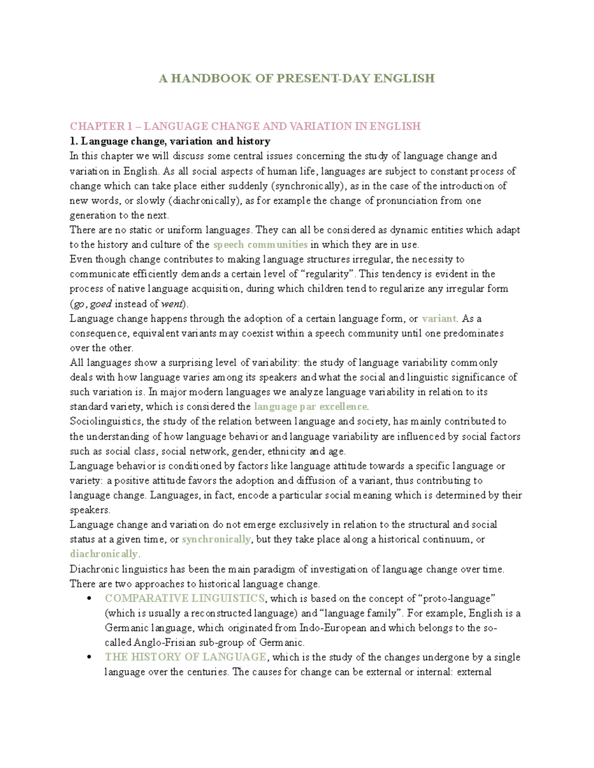 A Handbook OF Present-DAY English - ELRI Unicatt - A HANDBOOK OF ...