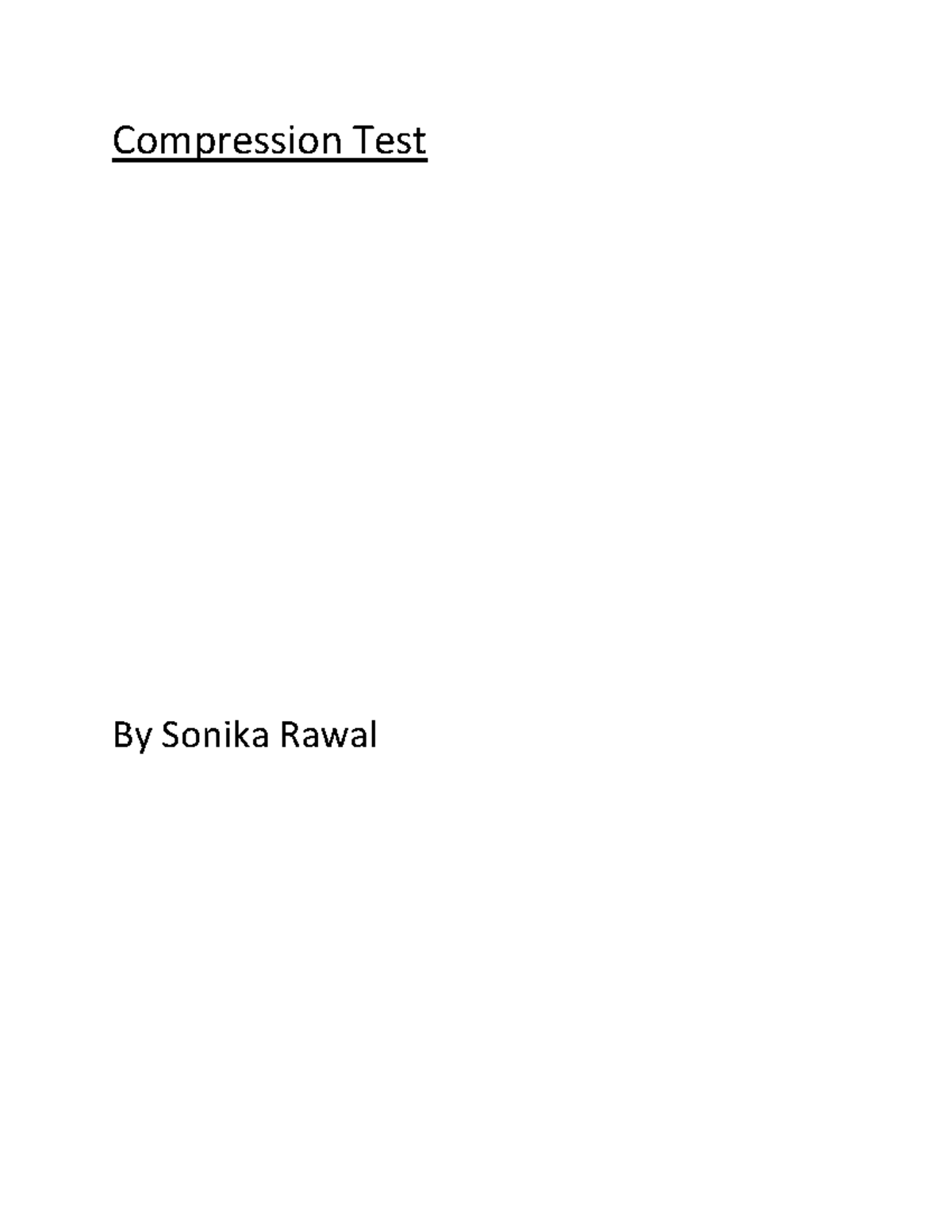 Compression test - Lab Report - Compression Test By Sonika Rawal ...
