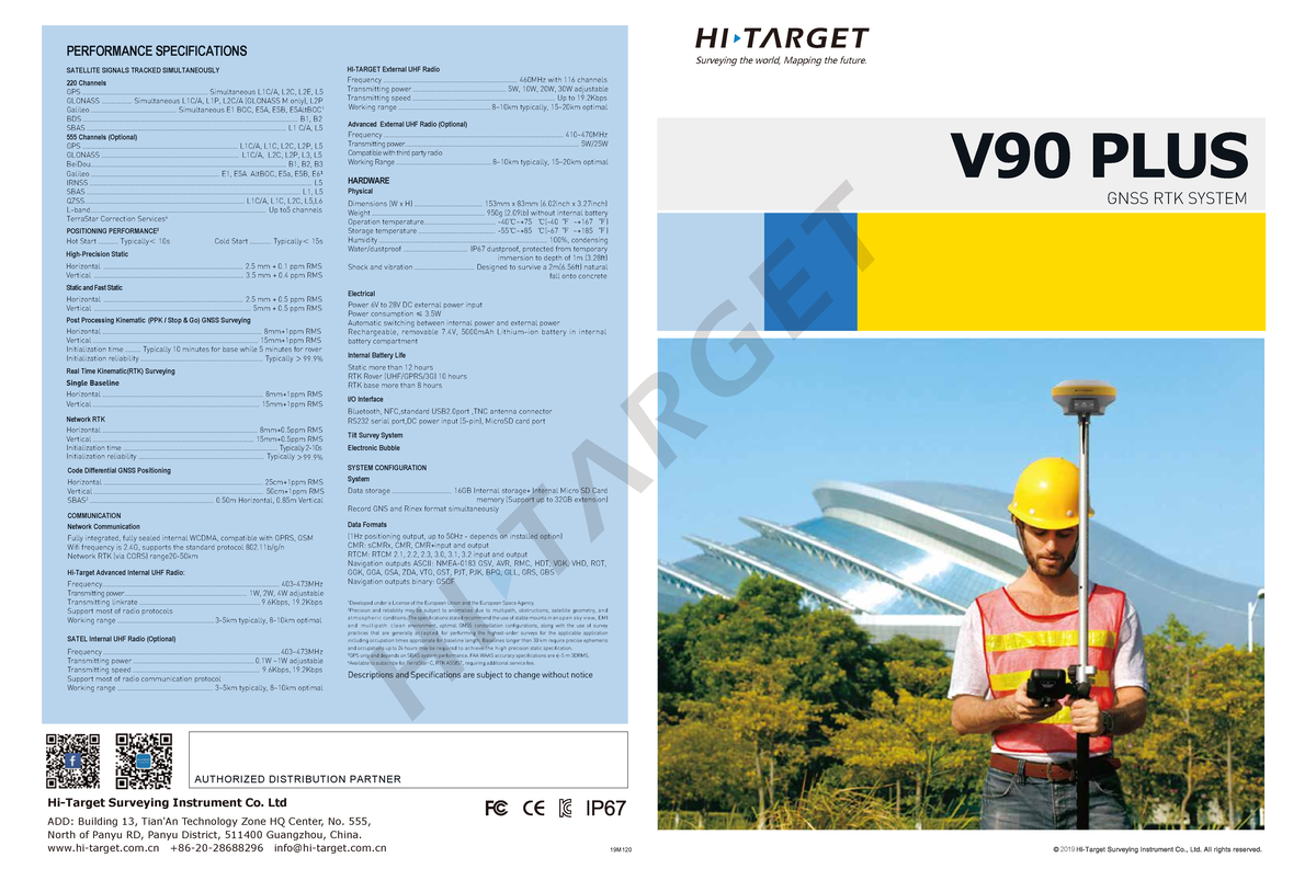 13515 Hi Target V90Plus - GNSS RTK SYSTEM V90 PLUS 1 Developed under a ...
