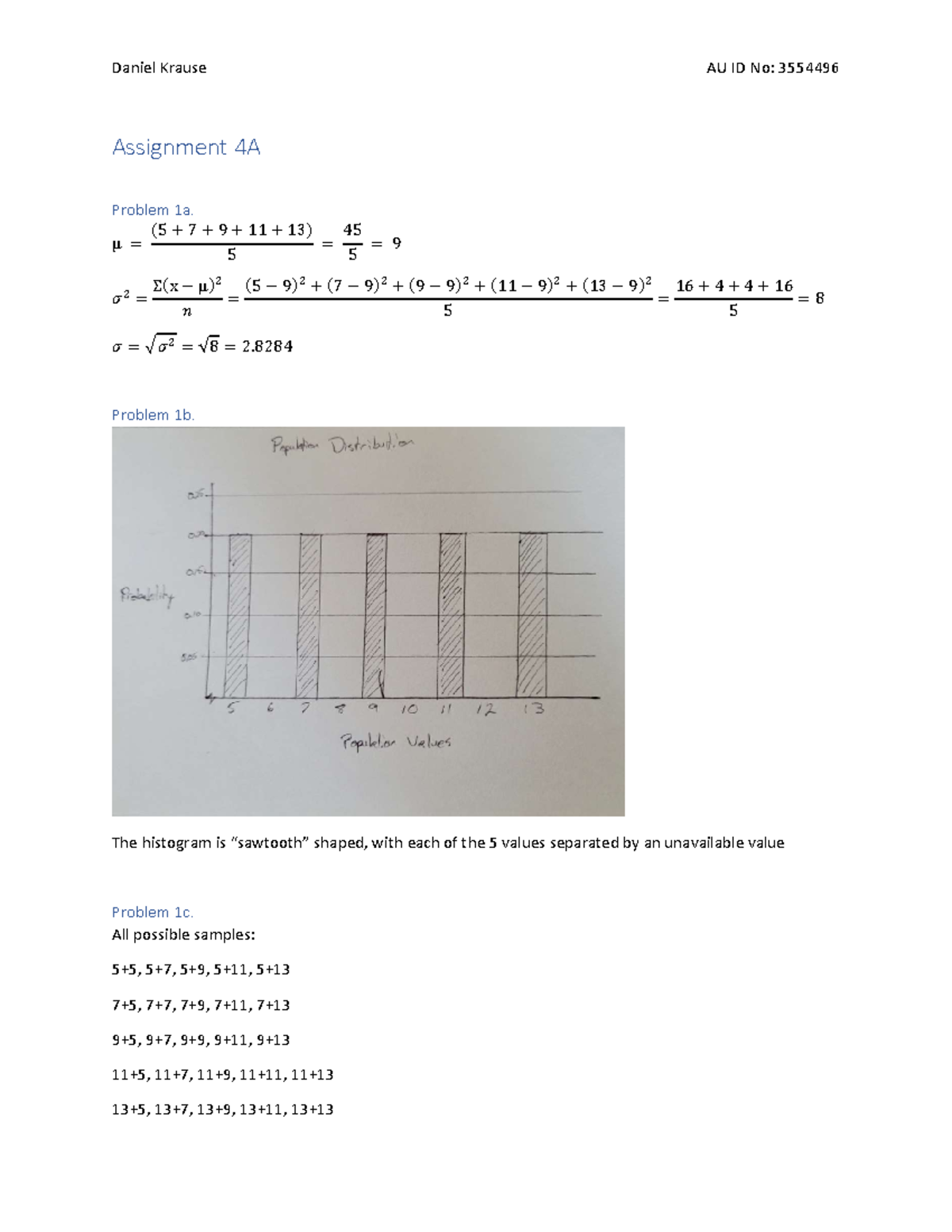Assignment 4A, unit 4 - Math 216 - AU - Studocu